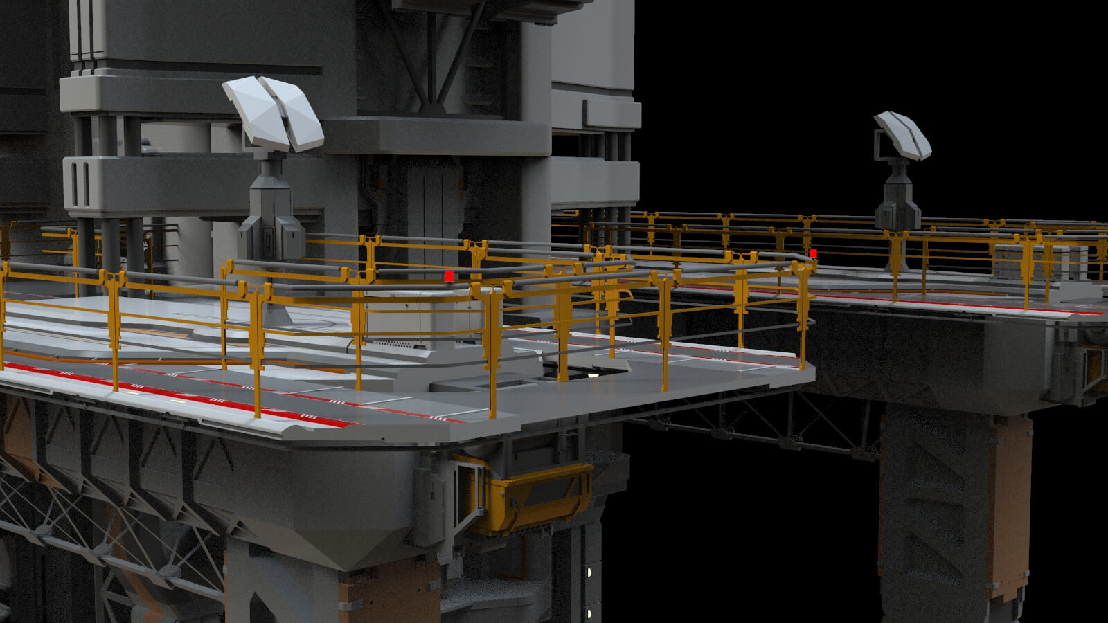Sci-Fi Radar Tower 3D Model by Chtazi