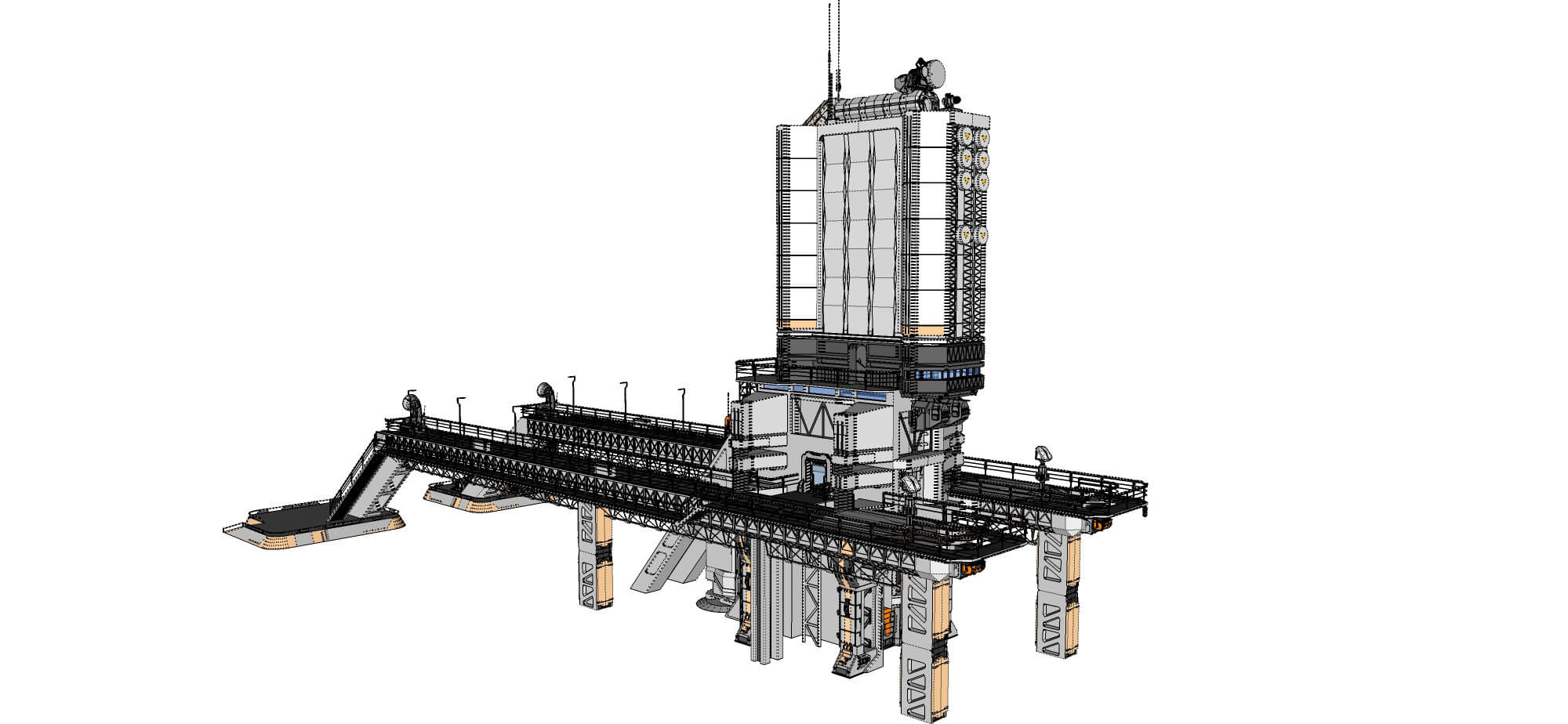 Sci-Fi Radar Tower 3D Model by Chtazi