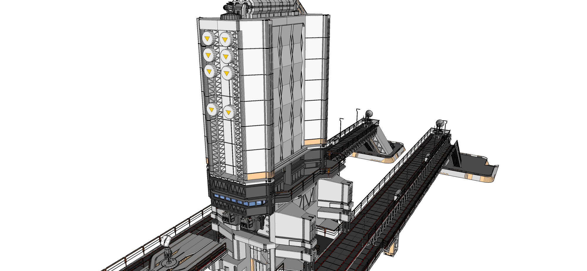 Sci-Fi Radar Tower 3D Model by Chtazi