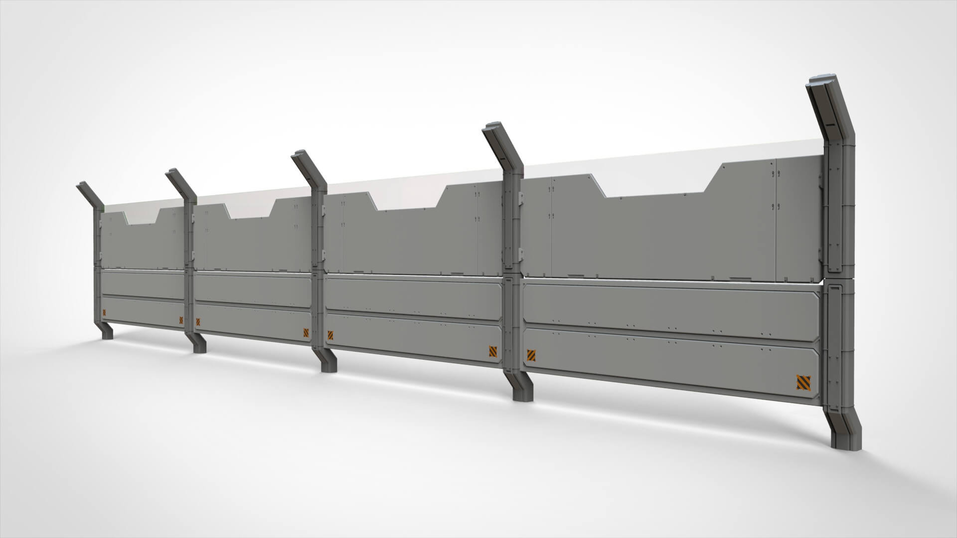 Sci-Fi Railing 1 3D Model by Chtazi