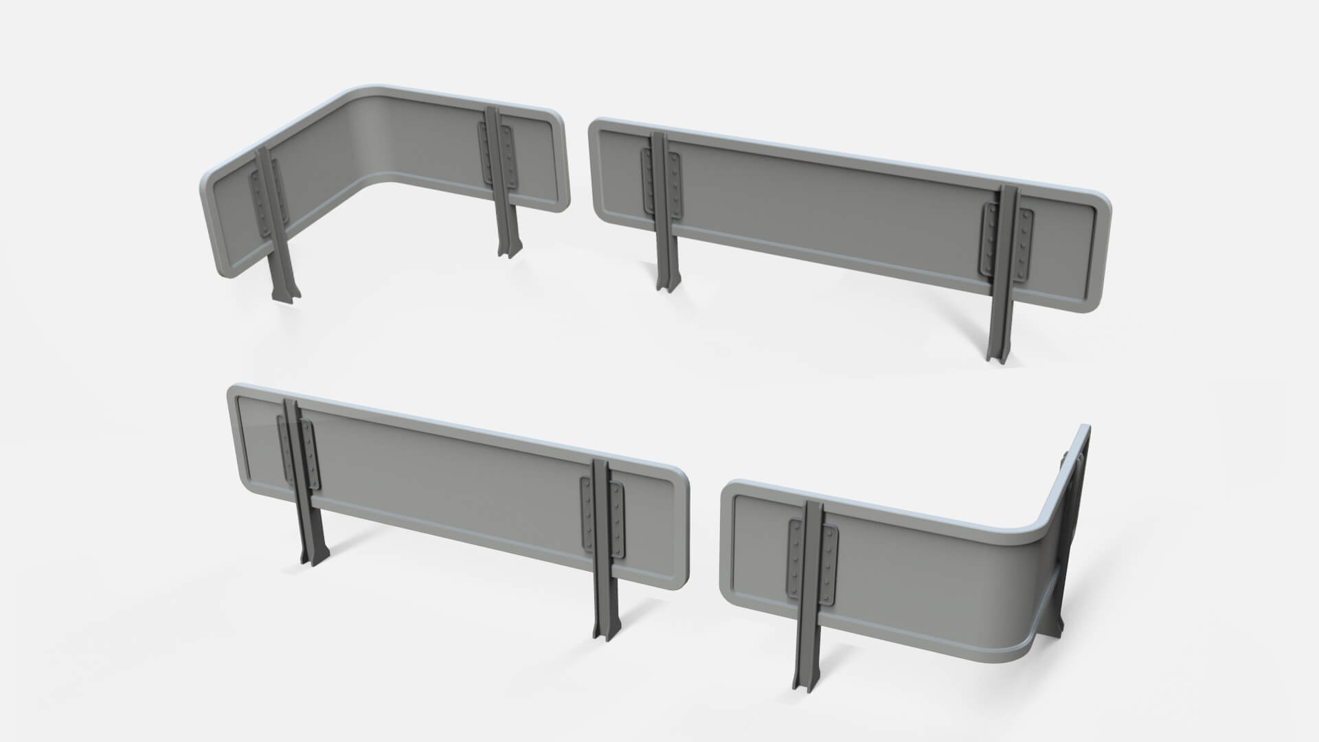 Sci-Fi Railing 1 3D Model by Chtazi