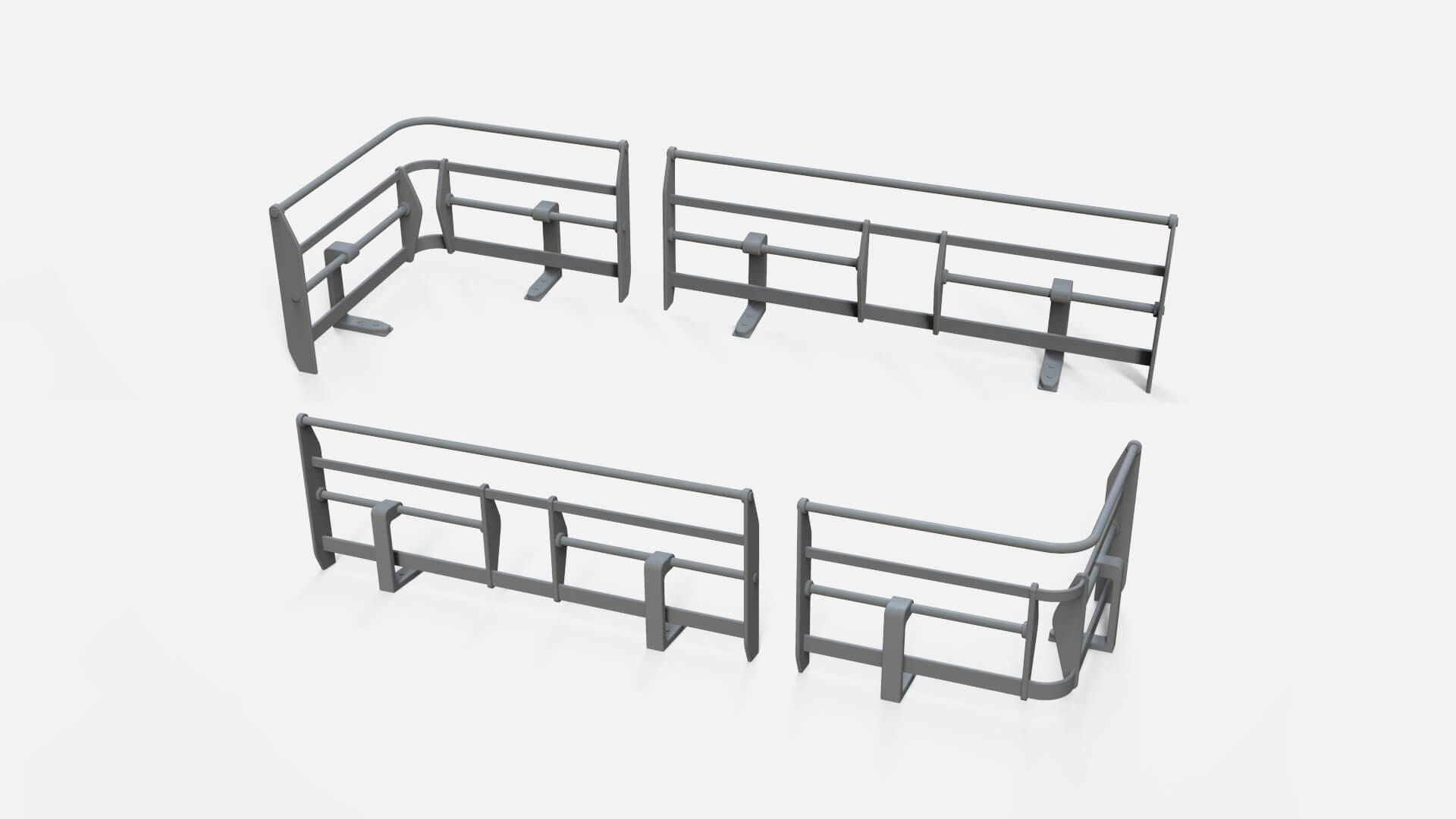 Sci-Fi Railing 1 3D Model by Chtazi