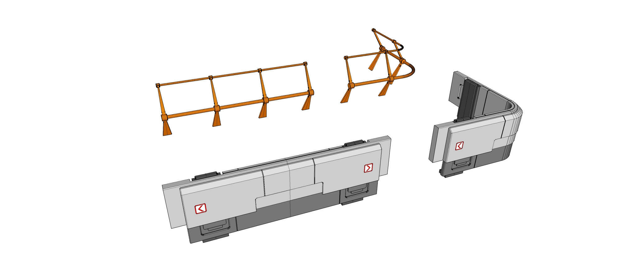 Sci-Fi Railing 1 3D Model by Chtazi
