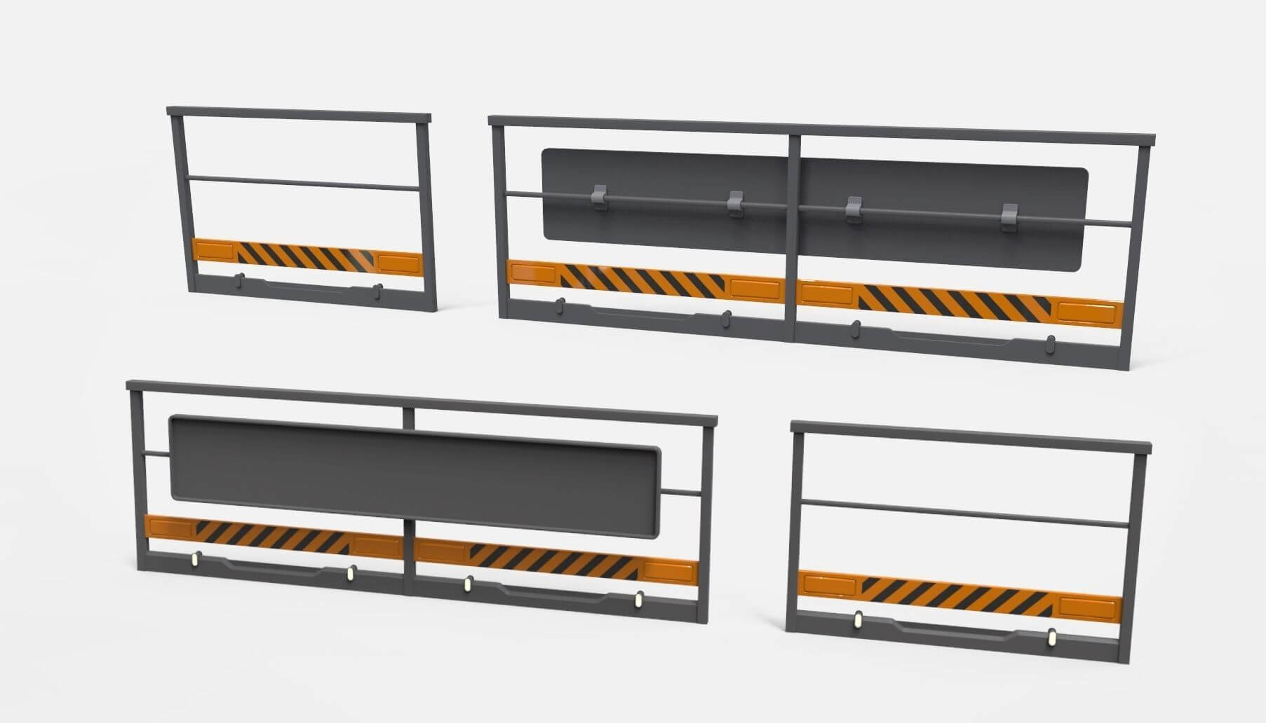 Sci-Fi Railing 3 3D Model by Chtazi