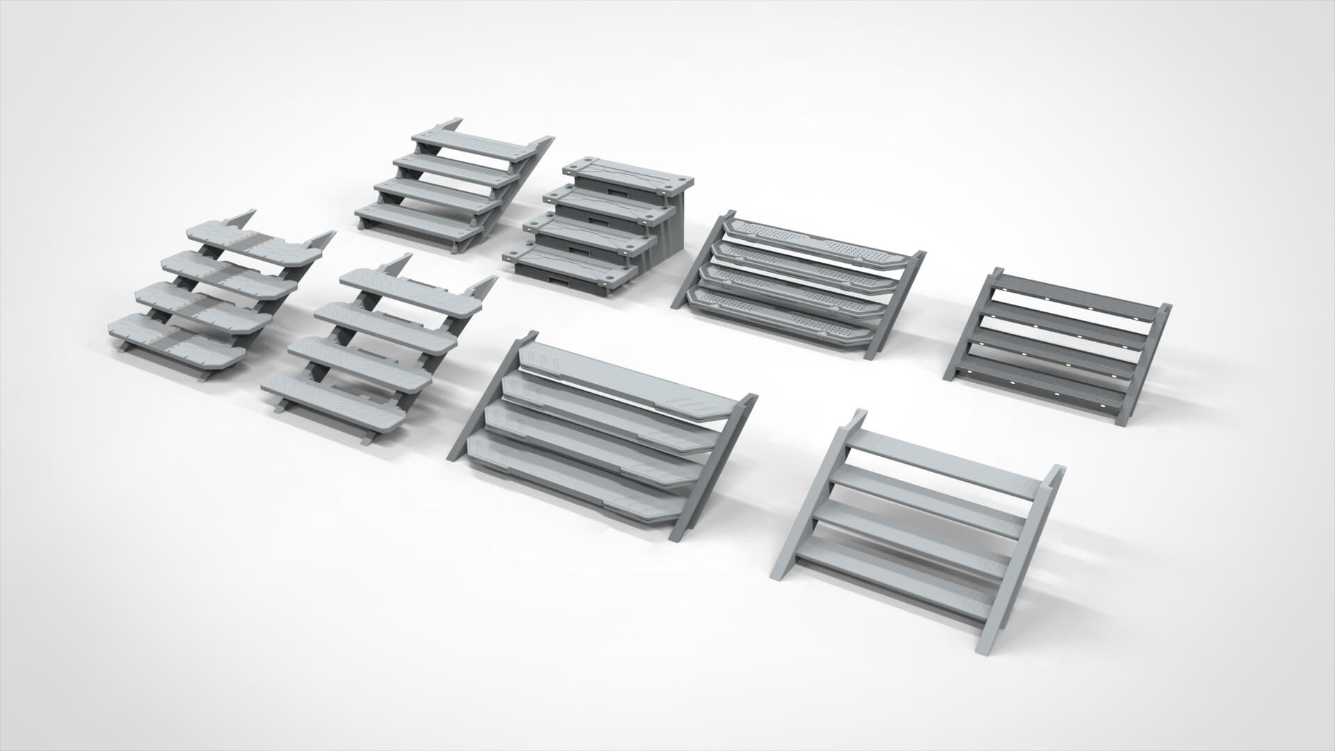 Sci-Fi Stairs 3 3D Model by Chtazi