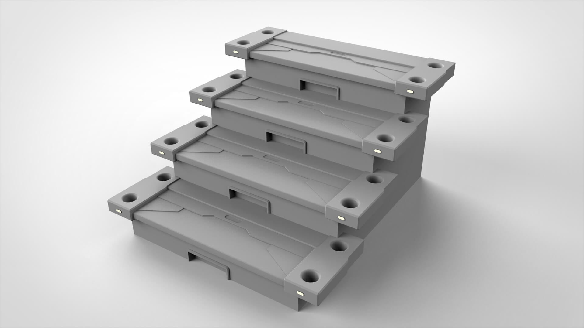 Sci-Fi Stairs 3 3D Model by Chtazi