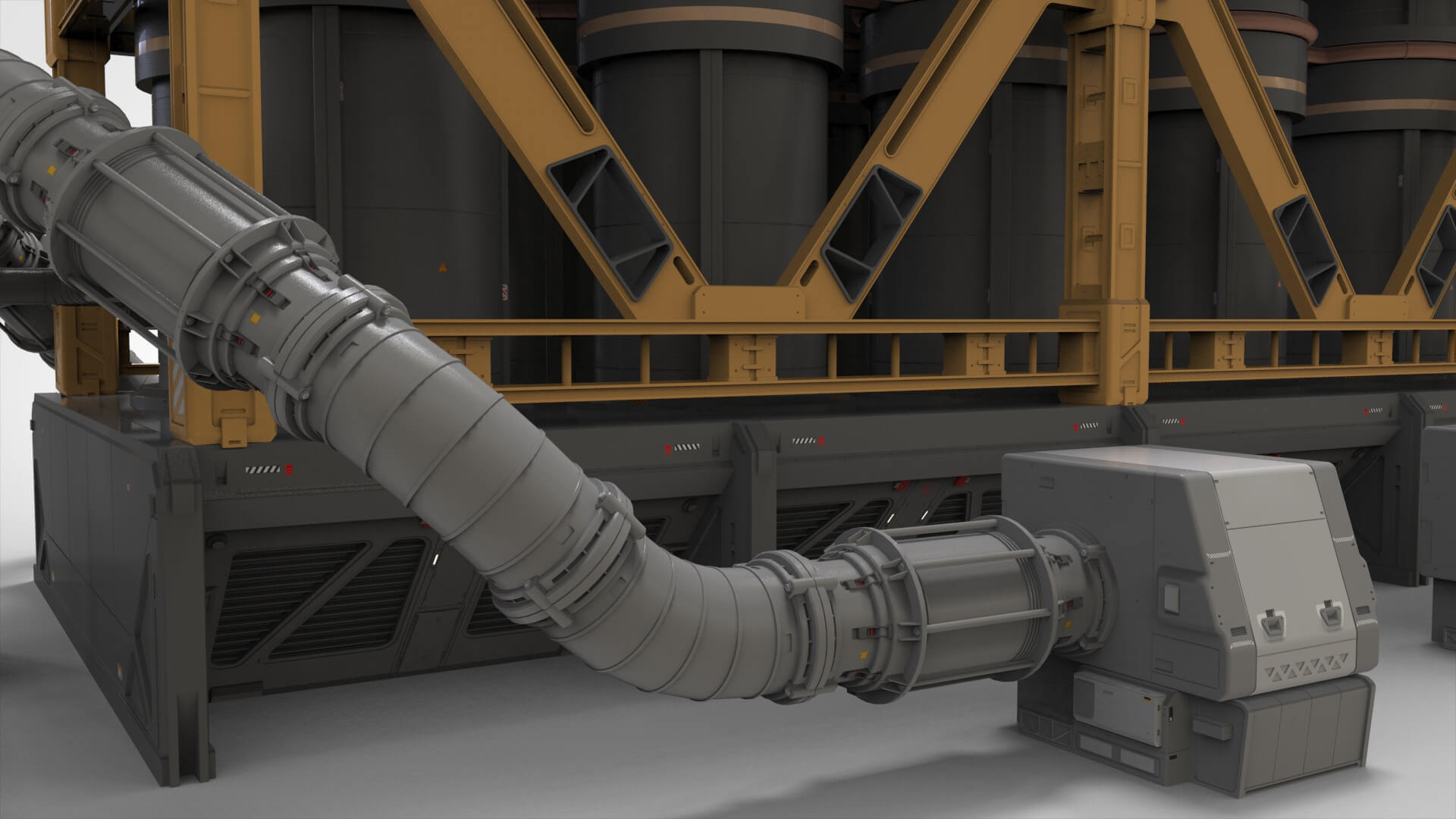 Sci-Fi Storage Tank 3D Model by Chtazi