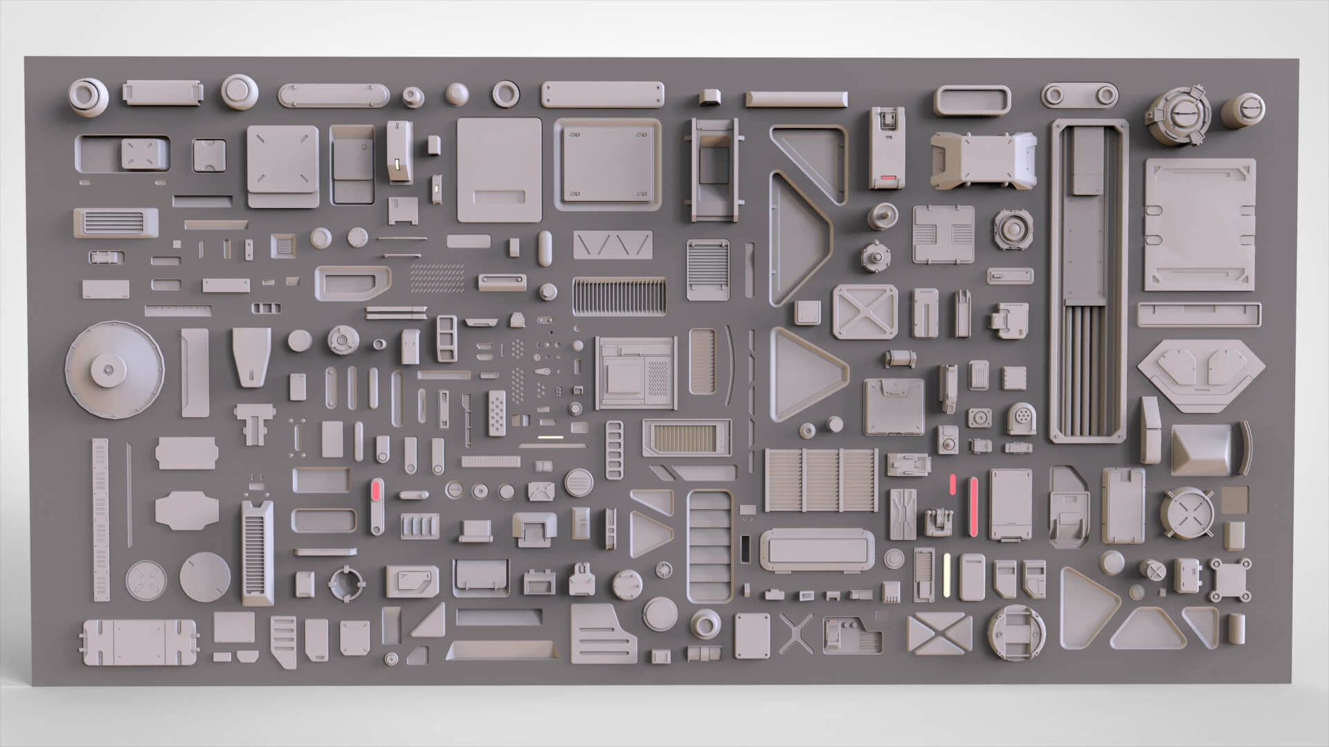 Sci Fi Trim Sheets 1 - 3D Model by Chtazi