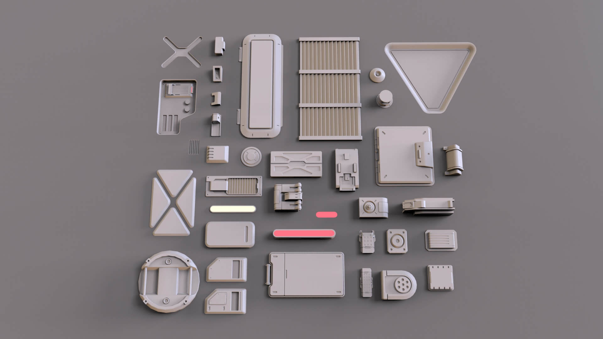 Sci-Fi Trim Sheets 1 3D Model by Chtazi