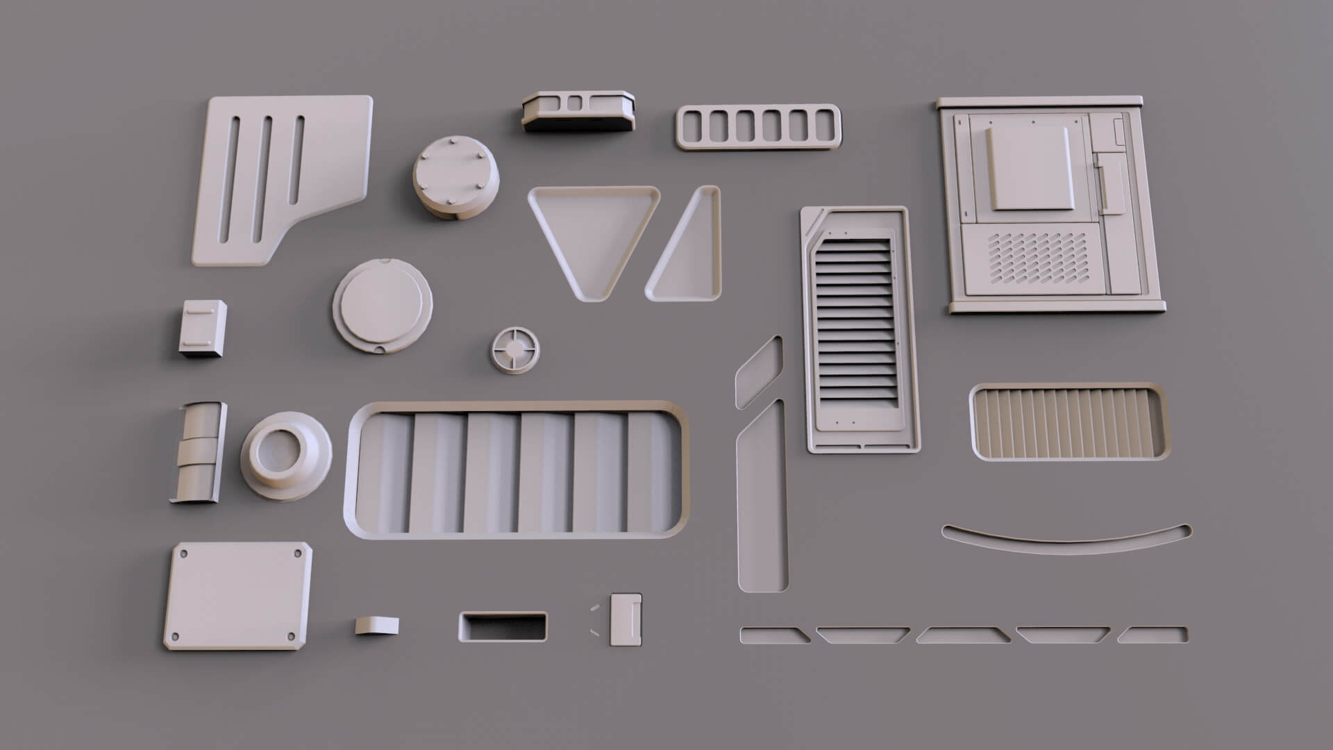 Sci-Fi Trim Sheets 1 3D Model by Chtazi