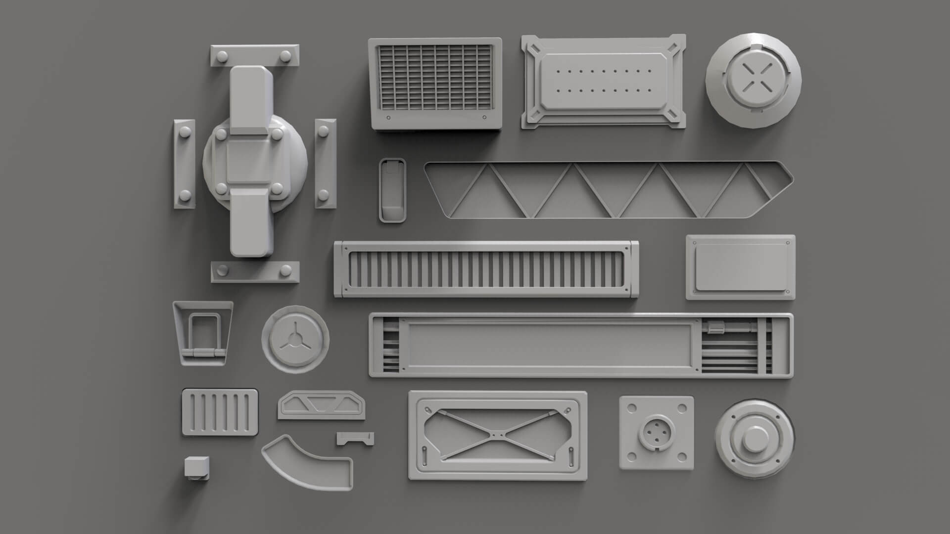 Sci-Fi Trim Sheets 2 3D Model by Chtazi