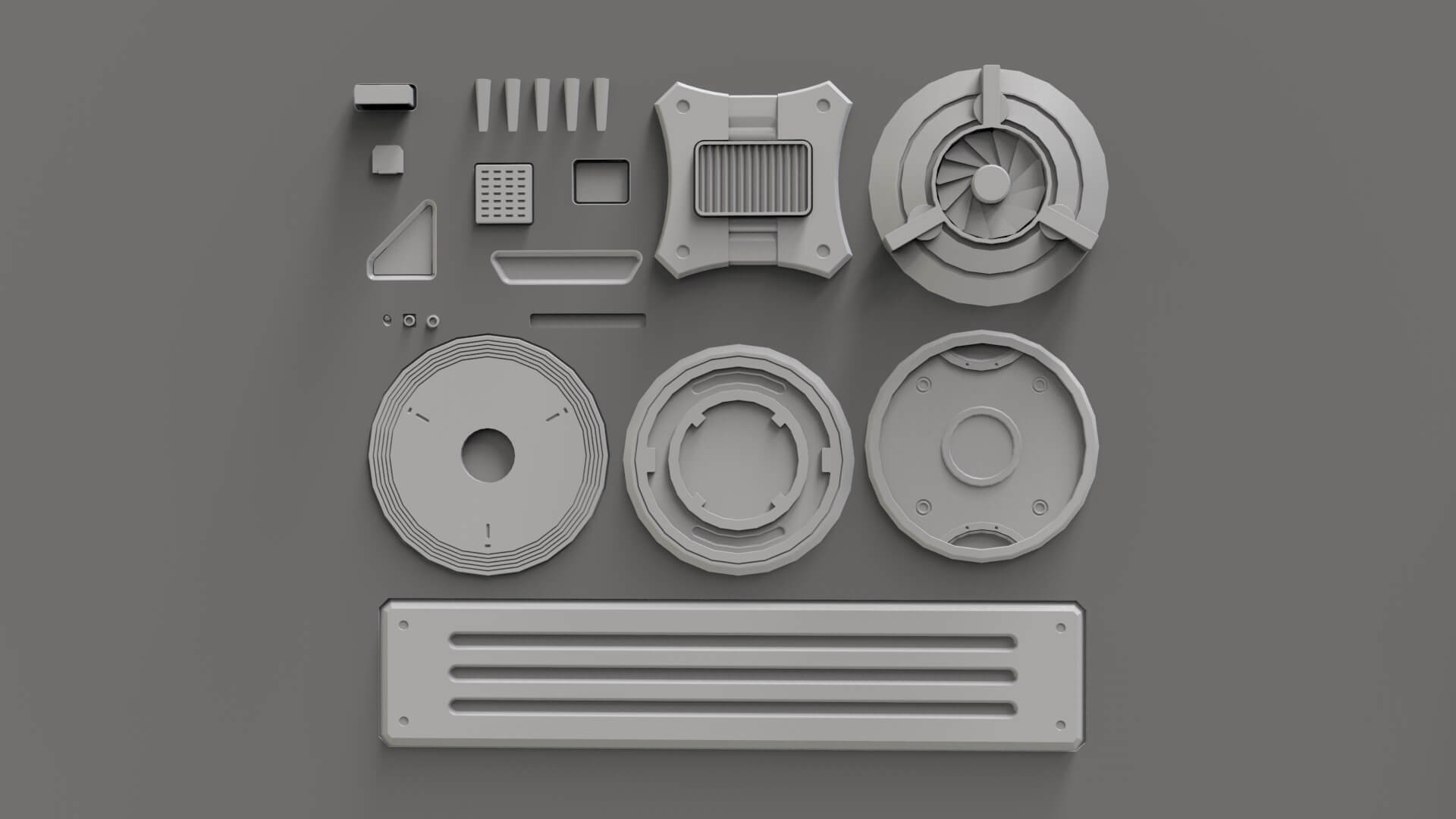 Sci-Fi Trim Sheets 2 3D Model by Chtazi