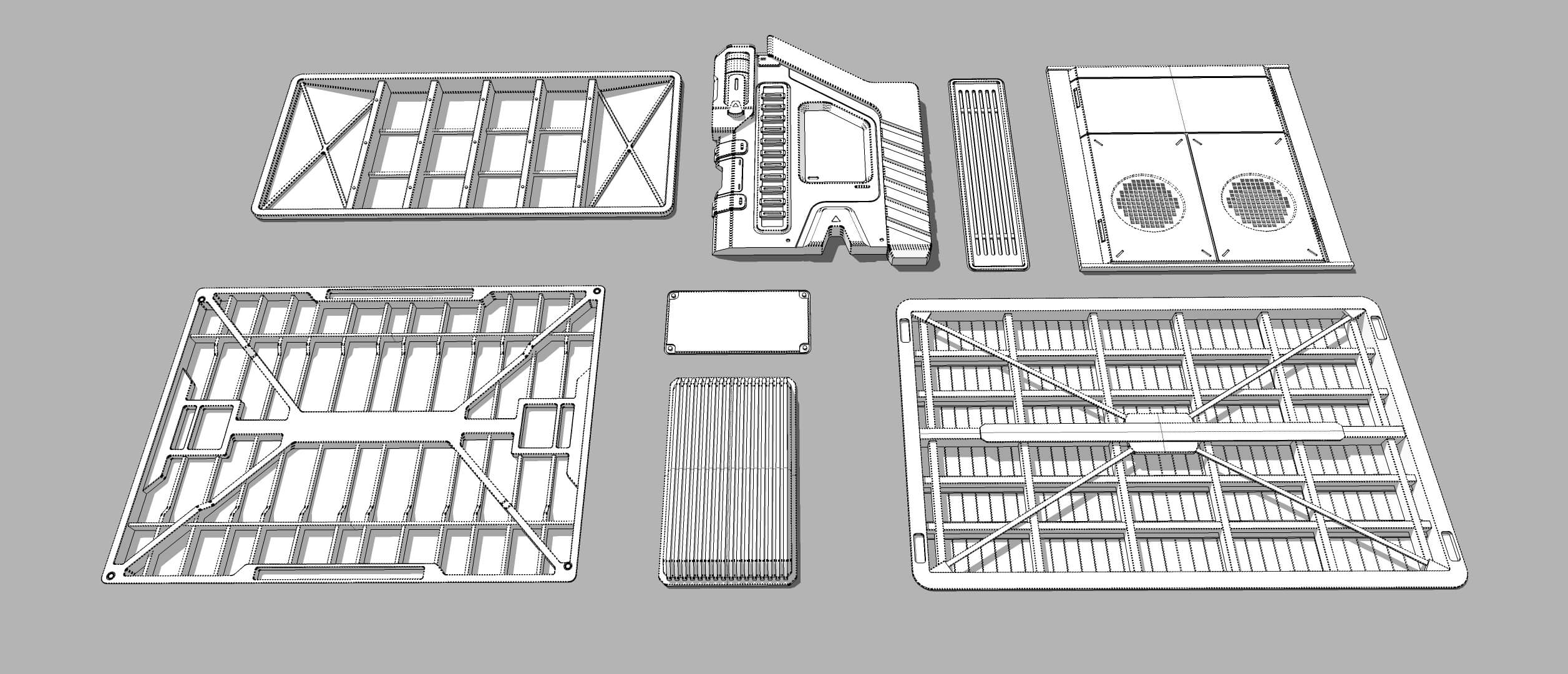 Sci-Fi Trim Sheets 2 3D Model by Chtazi