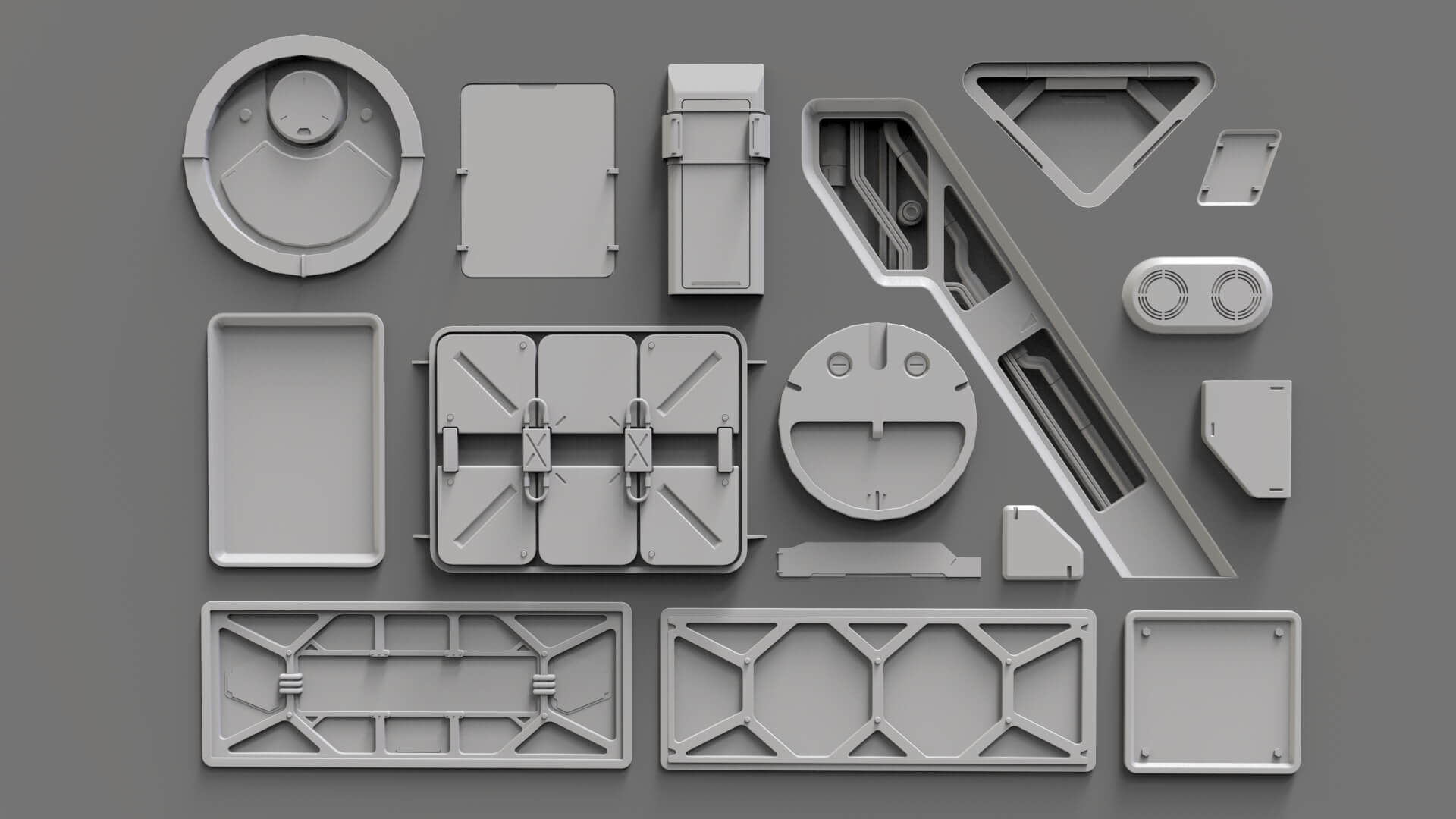Sci-Fi Trim Sheets 3 3D Model by Chtazi