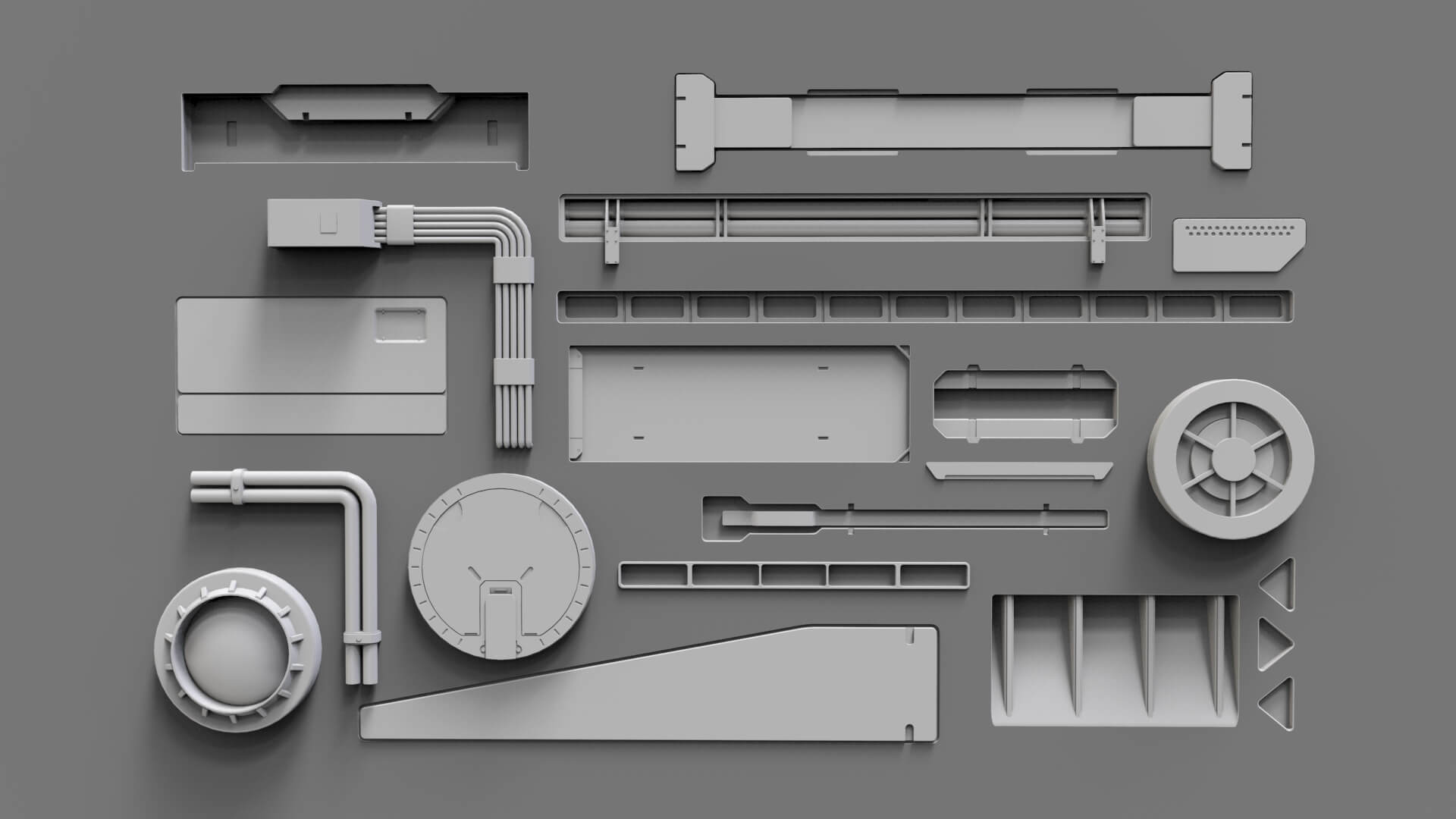 Sci-Fi Trim Sheets 3 3D Model by Chtazi