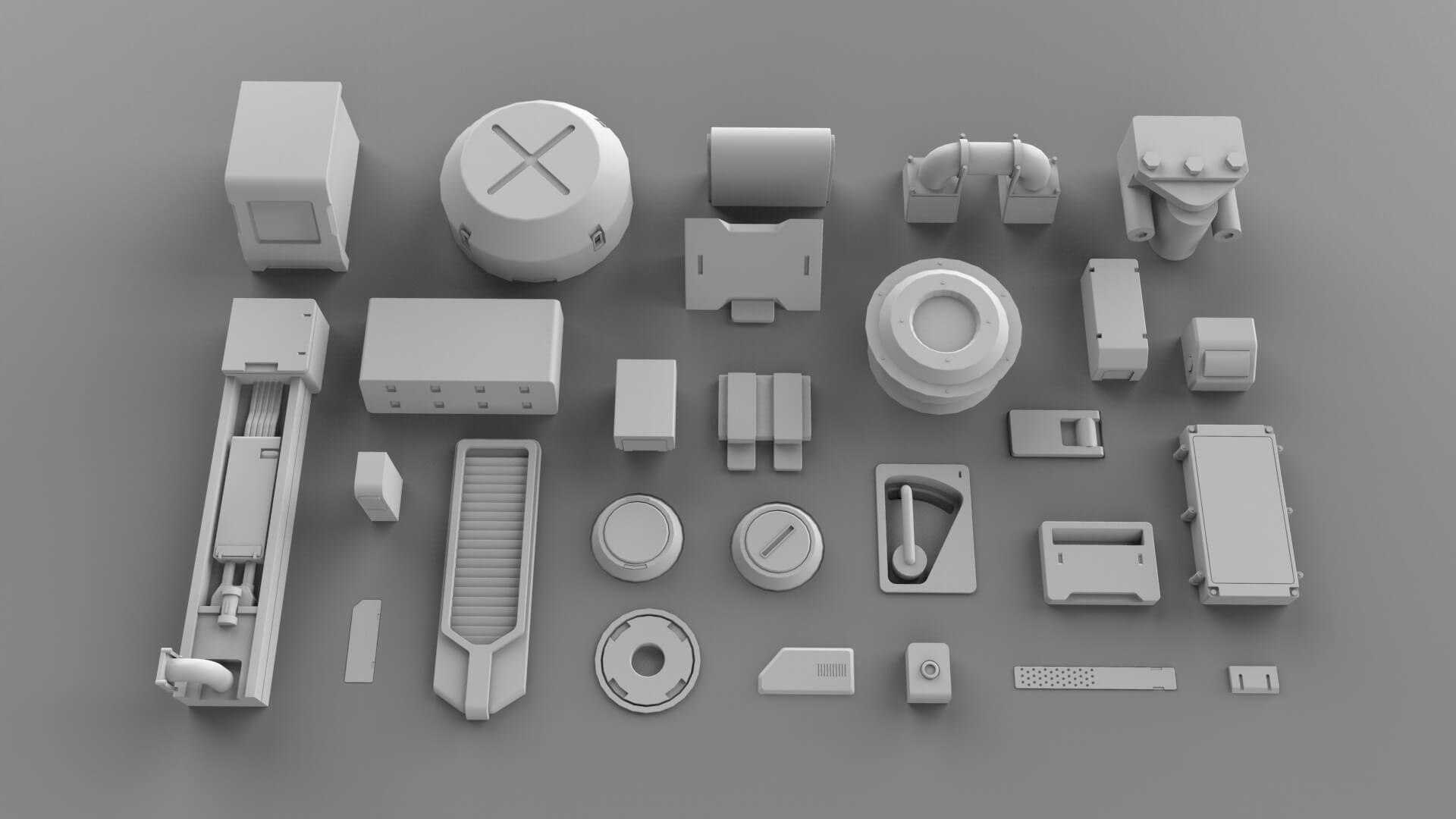 Sci-Fi Trim Sheets 4 3D Model by Chtazi