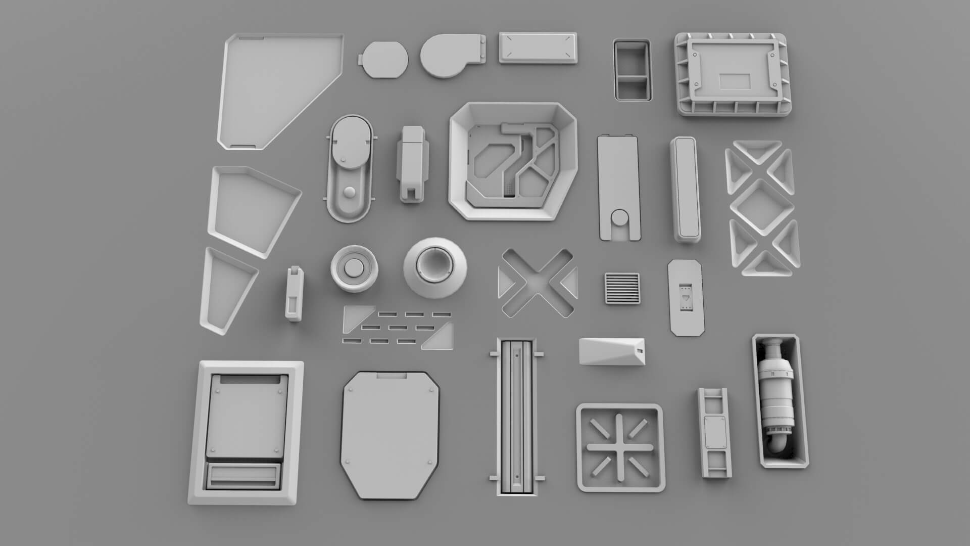 Sci-Fi Trim Sheets 4 3D Model by Chtazi