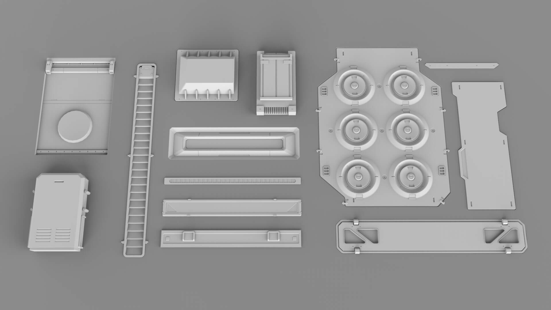 Sci-Fi Trim Sheets 4 3D Model by Chtazi