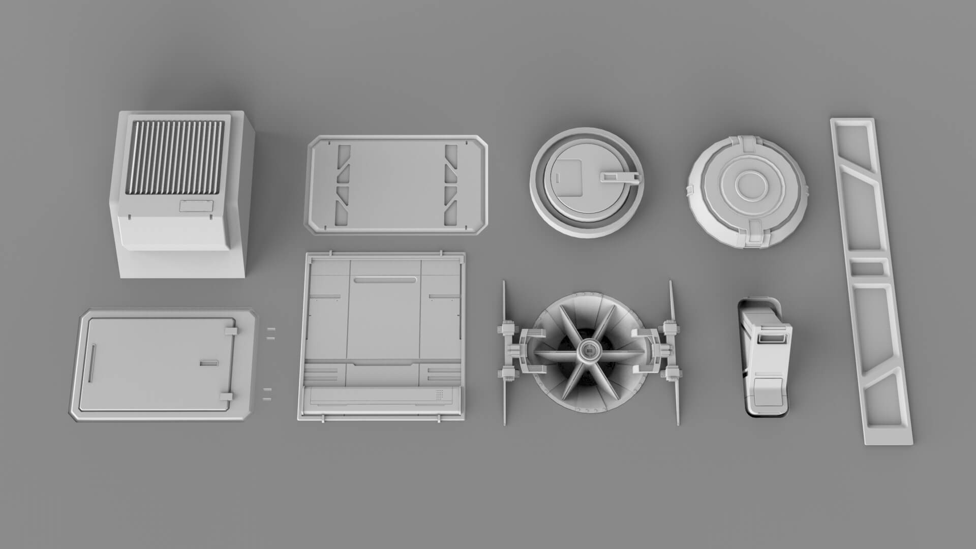 Sci-Fi Trim Sheets 4 3D Model by Chtazi