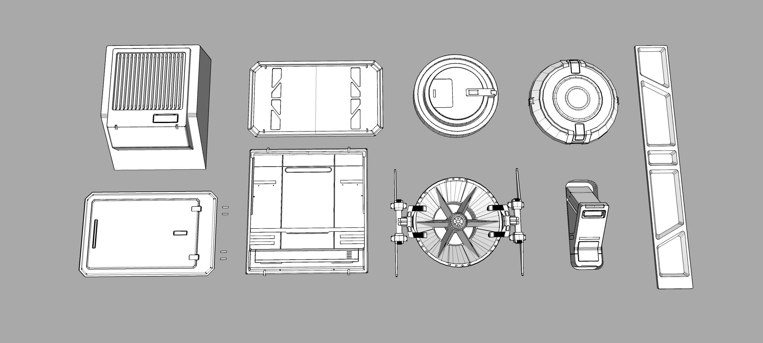 Sci-Fi Trim Sheets 4 3D Model by Chtazi