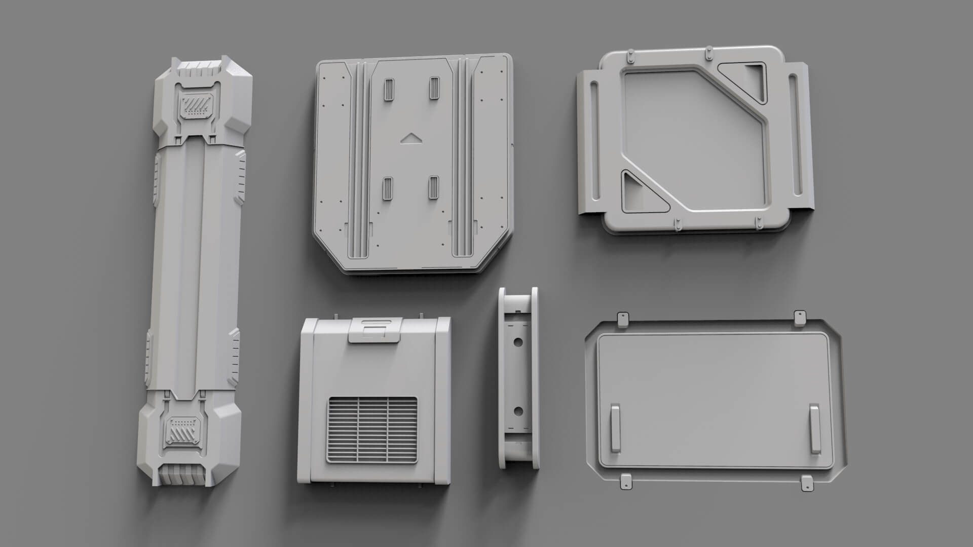 Sci-Fi Trim Sheets 5 3D Model by Chtazi