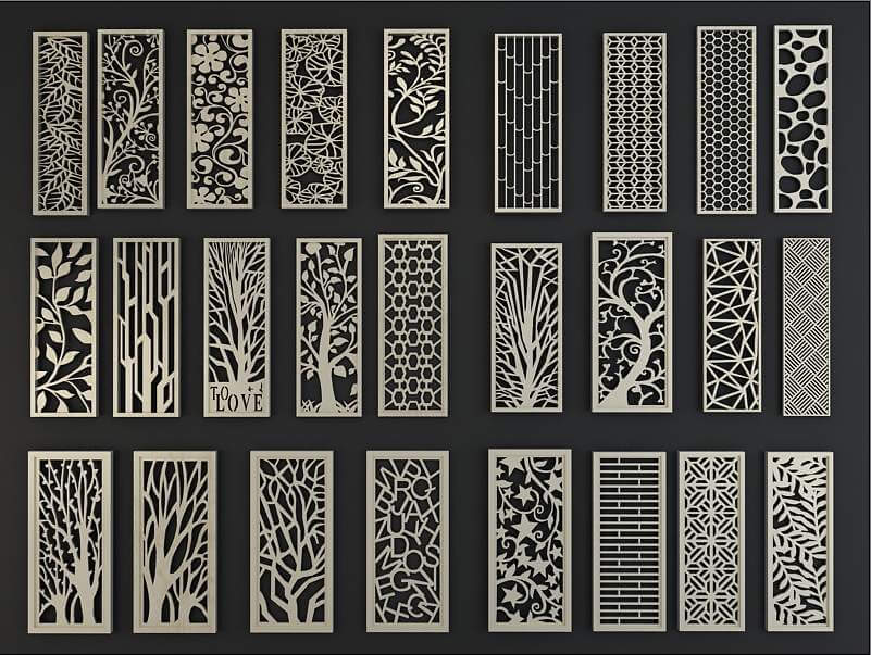 Chinese Style Metal Partition Bundle - Free 3D Model by chuanmao