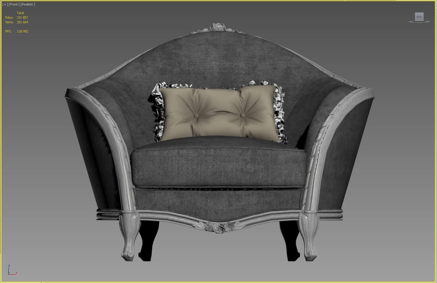 European Style Luxury Armchair - 3D Model by chuanmao