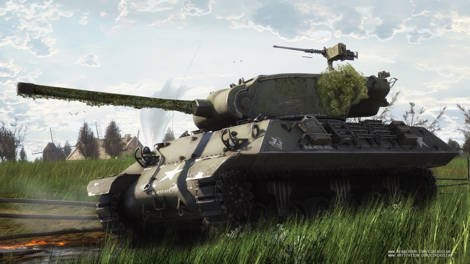 2nd Cavalry Regiment, Third Army M36. Version 3 3D Desktop HD Wallpaper