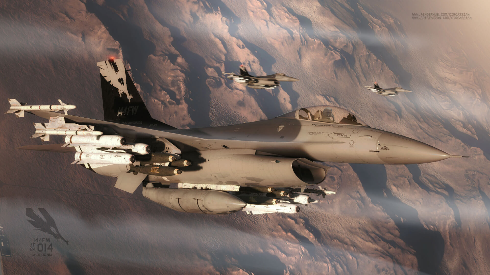 F-16 Black Tail Griffin. 87-0301 Fresno, California by CIRCASSIAN