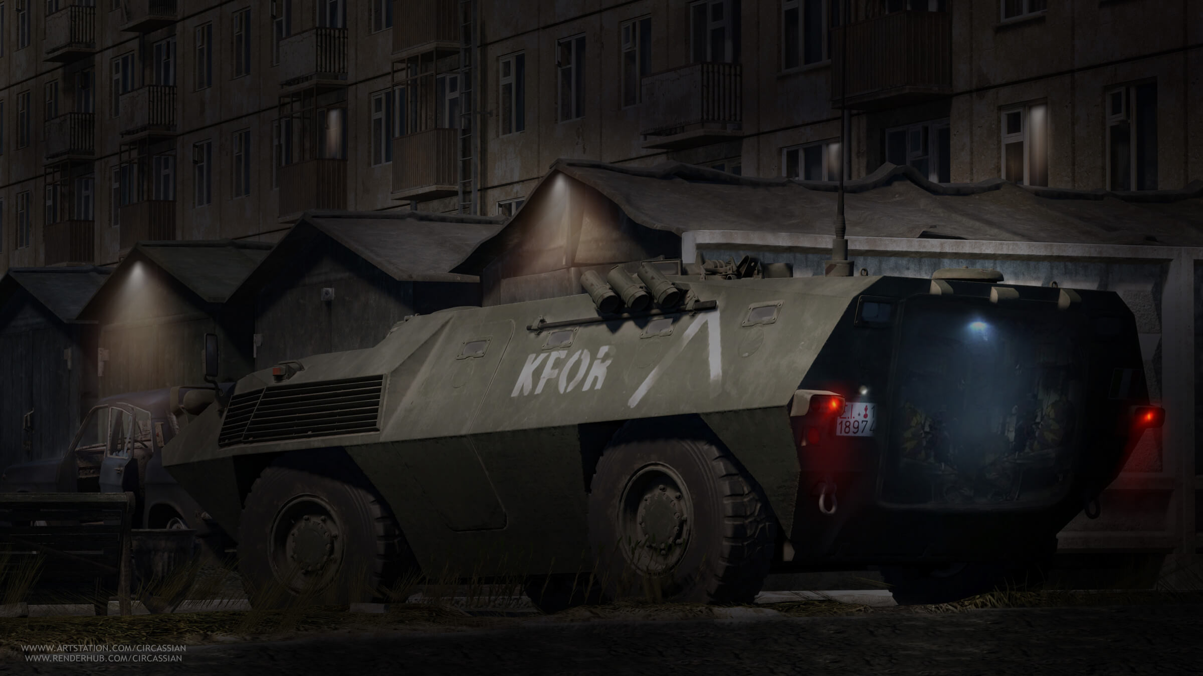 Kosovo, 2010. Fiat Type 6614 M40A1 KFOR Unit. 3D Render