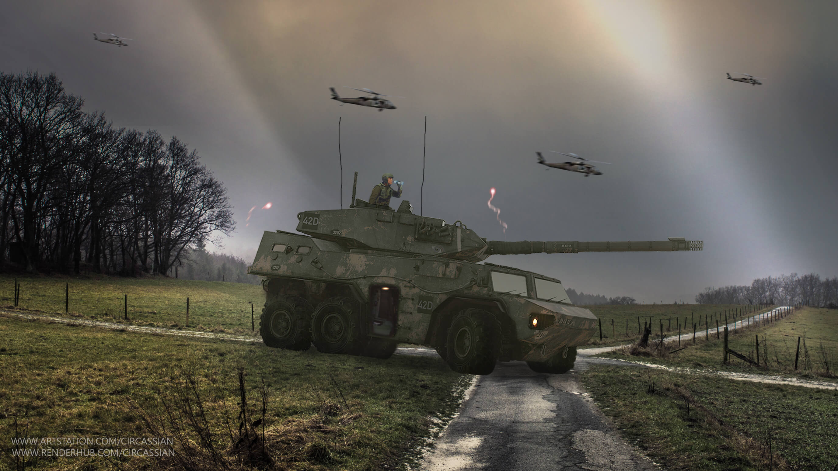 Vickers Mk.11 3D Render, Digital Art by CIRCASSIAN