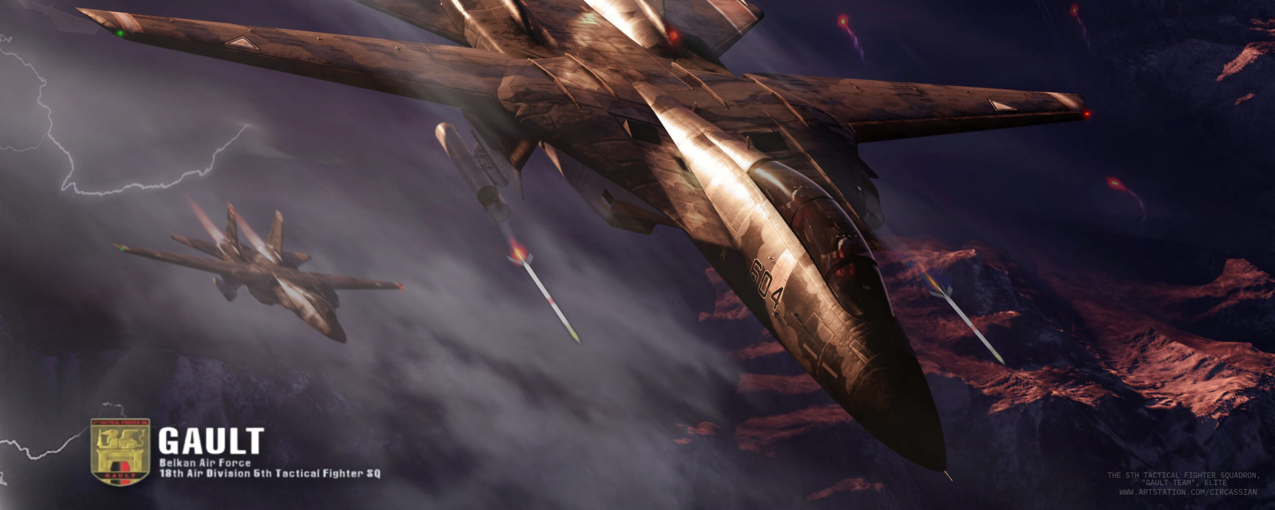The 5th Tactical Fighter Squadron Gault Team. Ace Combat 3D Desktop HD Wallpaper