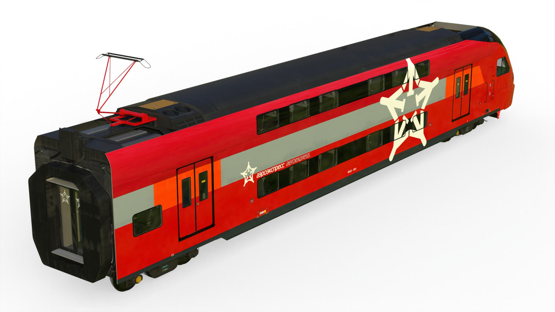 Aeroexpress ESH-2 Stadler Kiss 3D Model by citizensnip