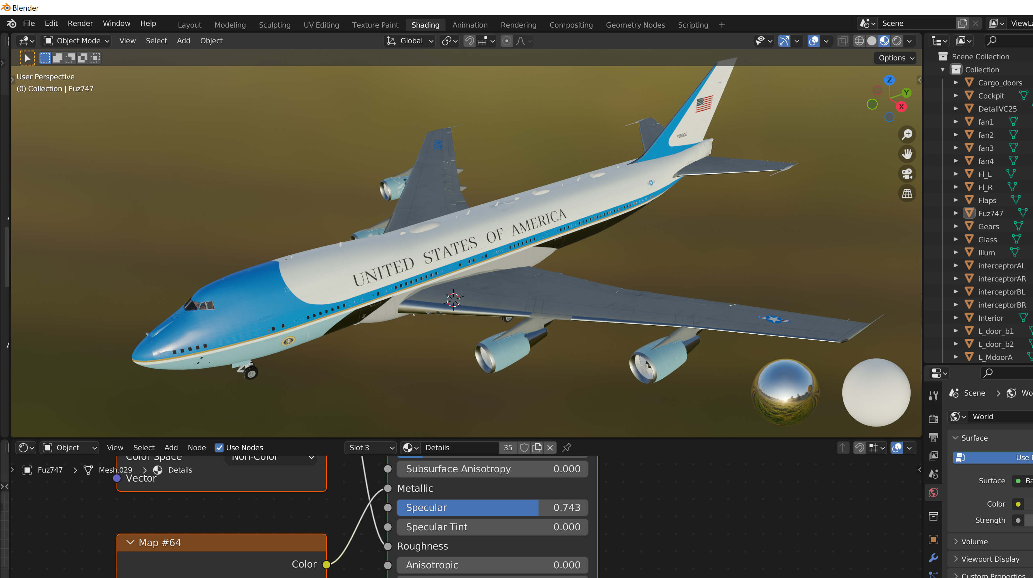 Air Force One Boeing VC-25 3D Model by citizensnip