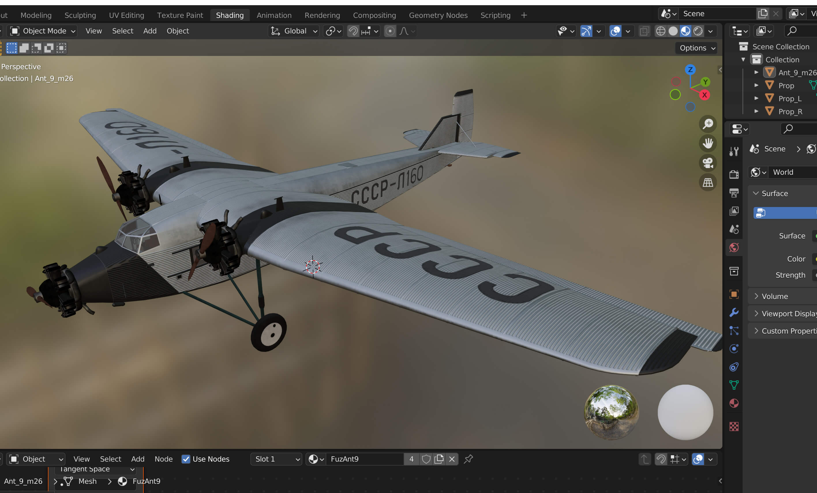 ANT-9 Passenger Aircraft 3D Model by citizensnip