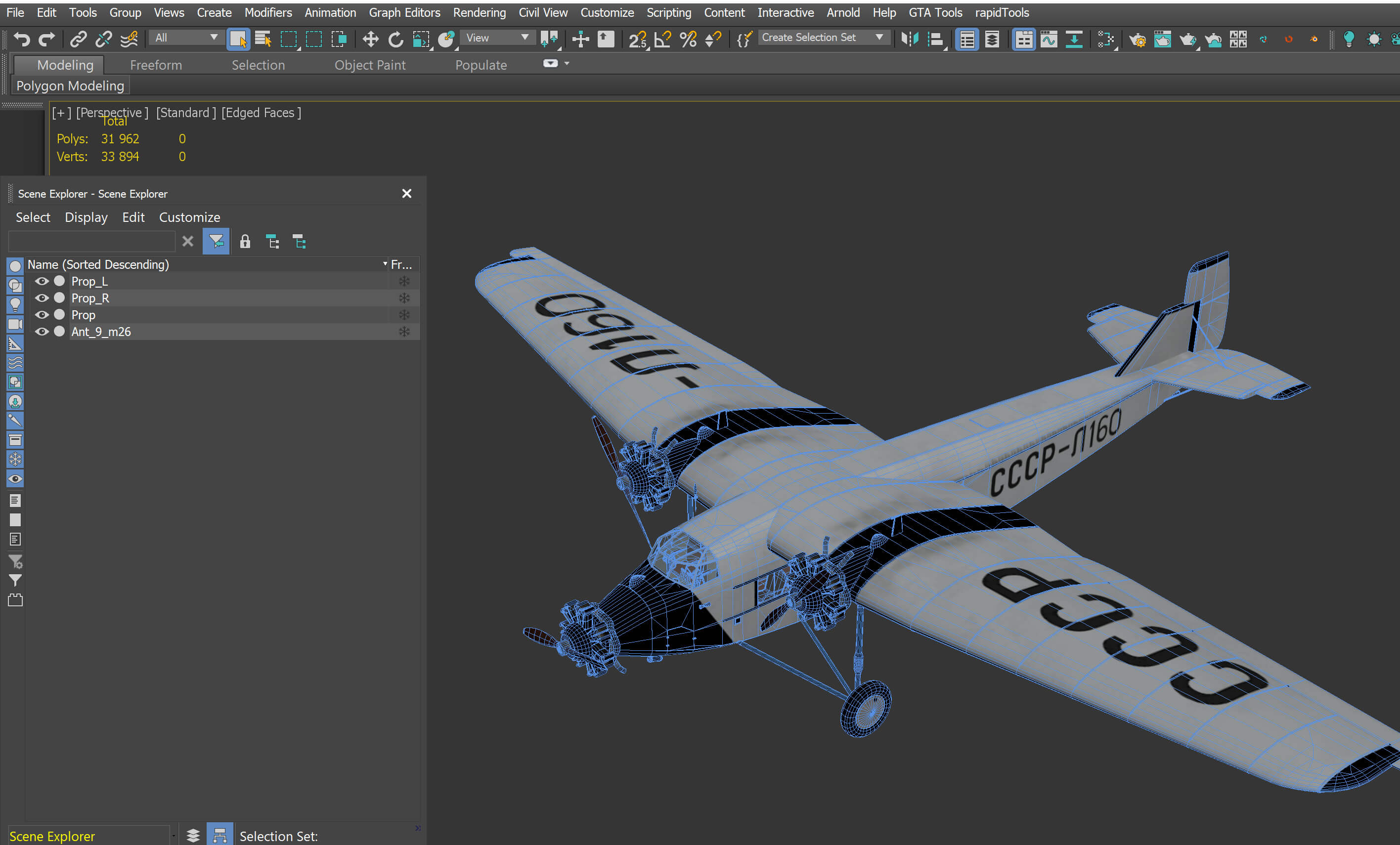 ANT-9 Passenger Aircraft 3D Model by citizensnip