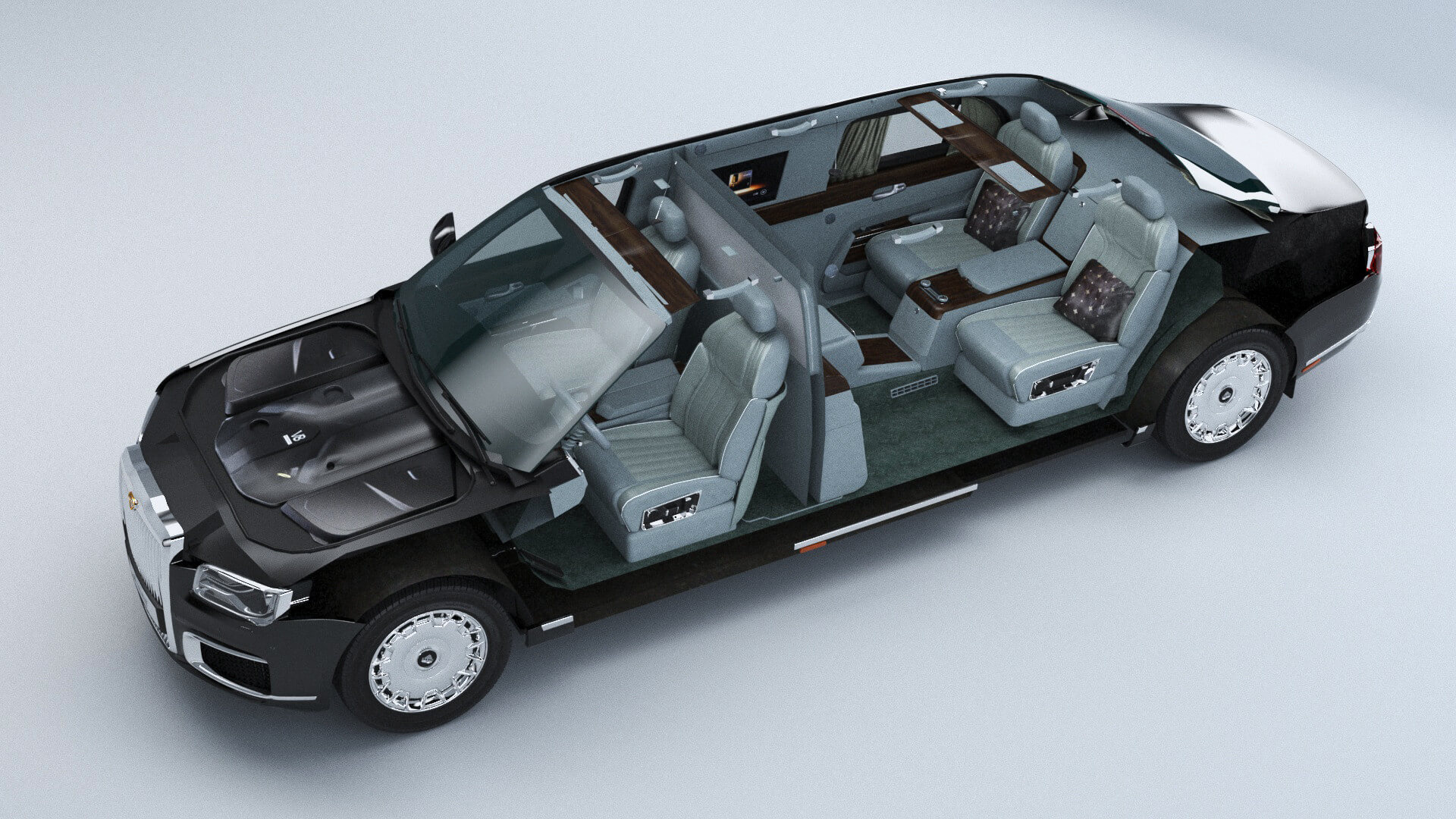 Aurus Senat Armored Limousine - 3D Model by citizensnip