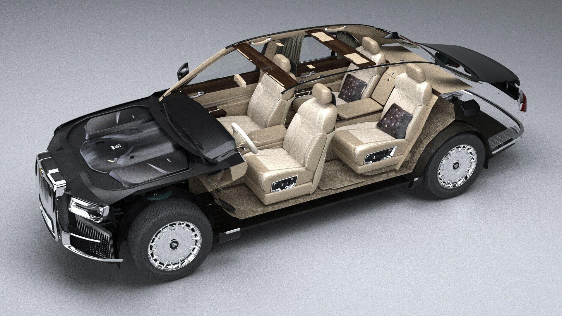 Aurus Senat limousine - 3D Model by citizensnip