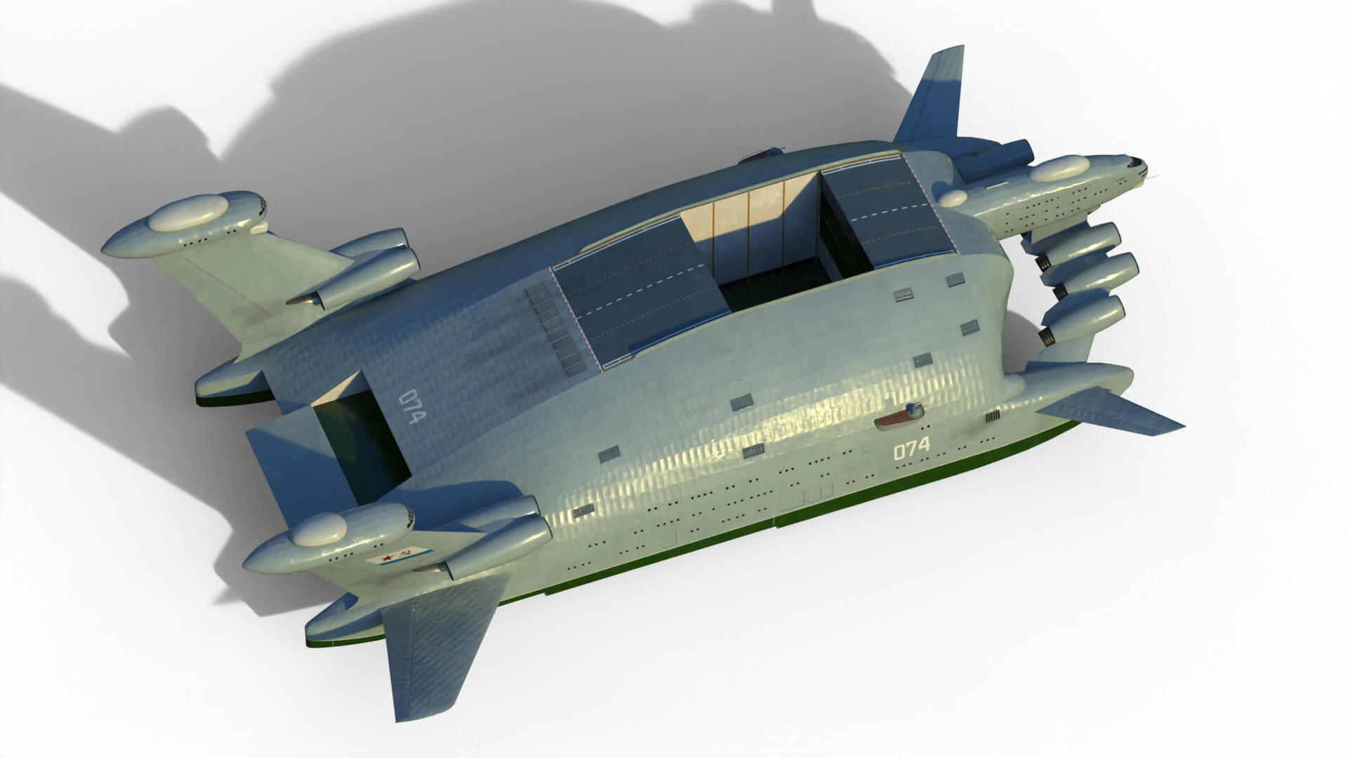 Bartini A-2500 Wig Aircraft Carrier 3D Model by citizensnip