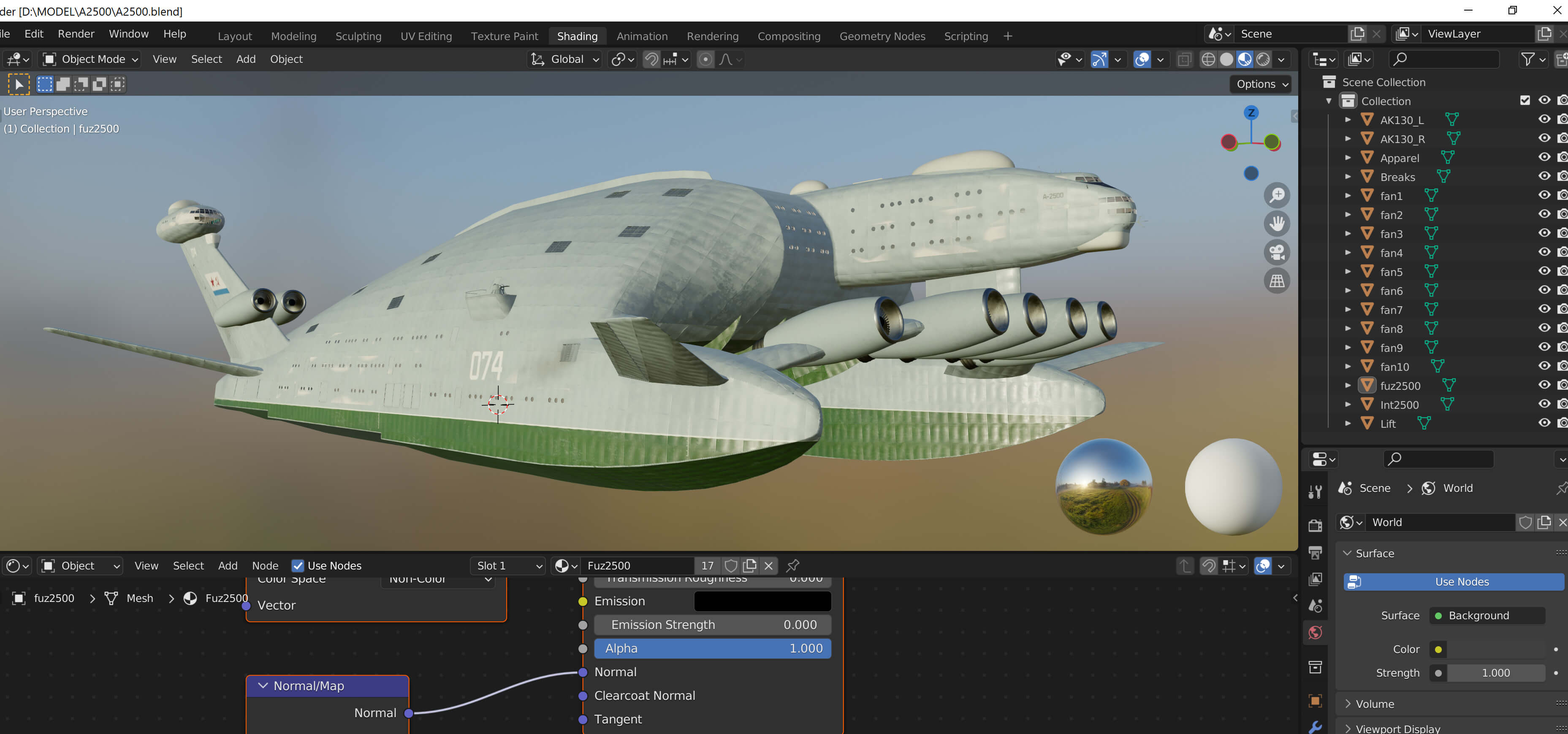 Bartini A-2500 Wig Aircraft Carrier 3D Model by citizensnip