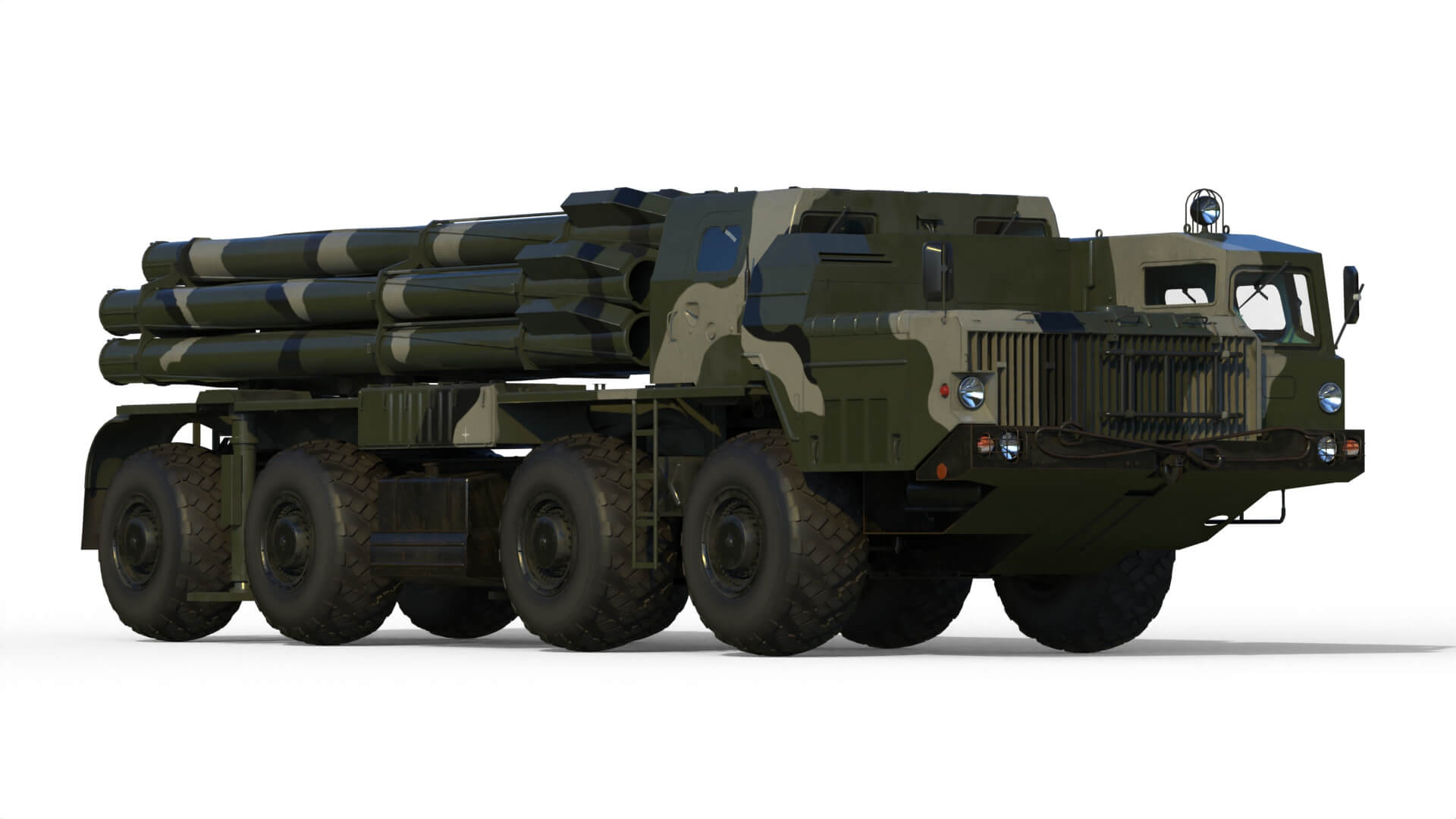 BM-30 Smerch 9A52 Tornado-S 9A54 3D Model by citizensnip