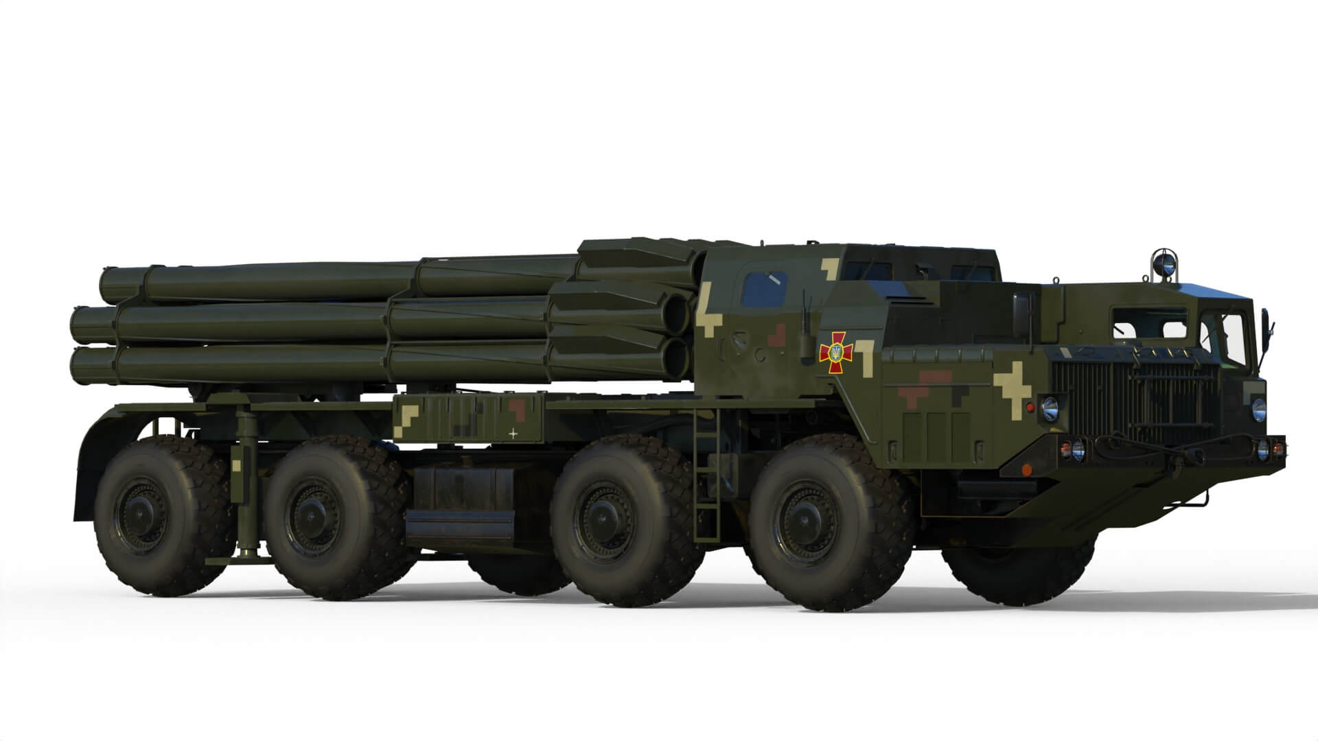 BM-30 Smerch 9A52 Tornado-S 9A54 3D Model by citizensnip