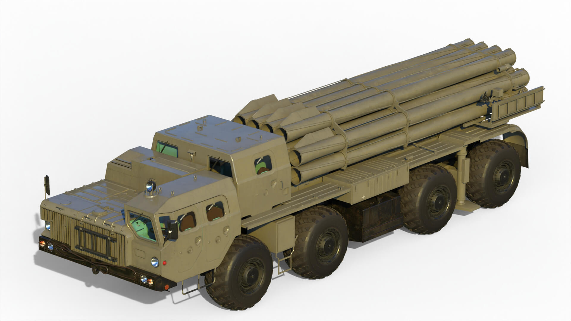 BM-30 Smerch 9A52 Tornado-S 9A54 3D Model by citizensnip