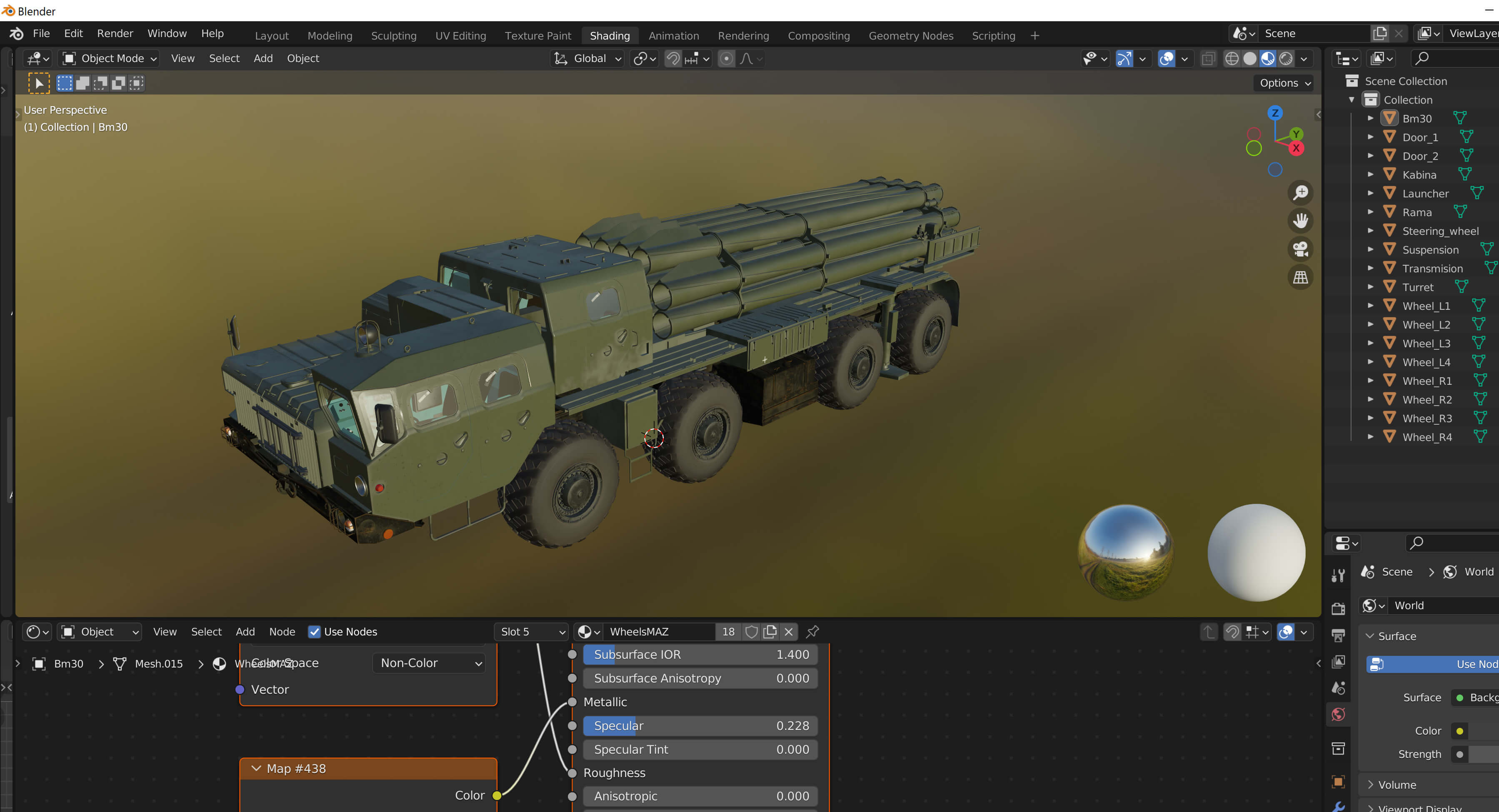 BM-30 Smerch 9A52 Tornado-S 9A54 3D Model by citizensnip