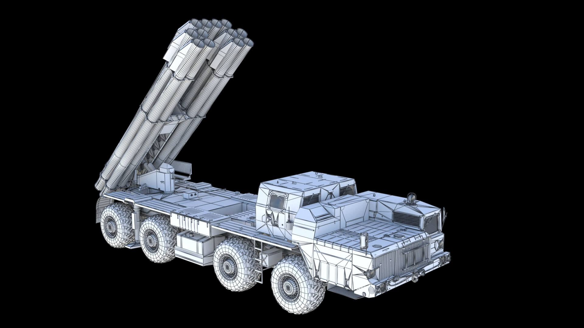 BM-30 Smerch 9A52 Tornado-S 9A54 3D Model by citizensnip