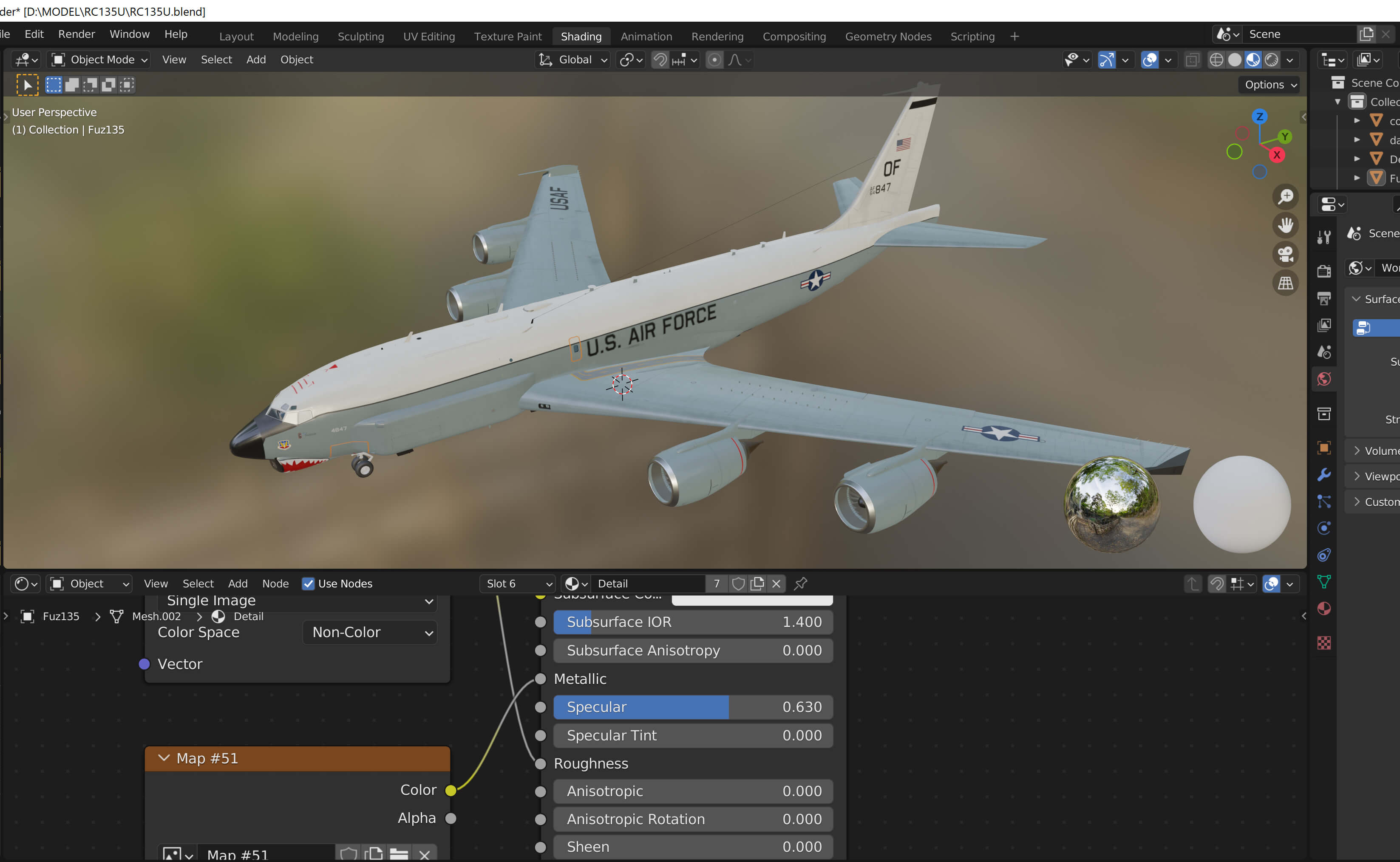 Boeing RC-135 U Combat Sent 3D Model by citizensnip
