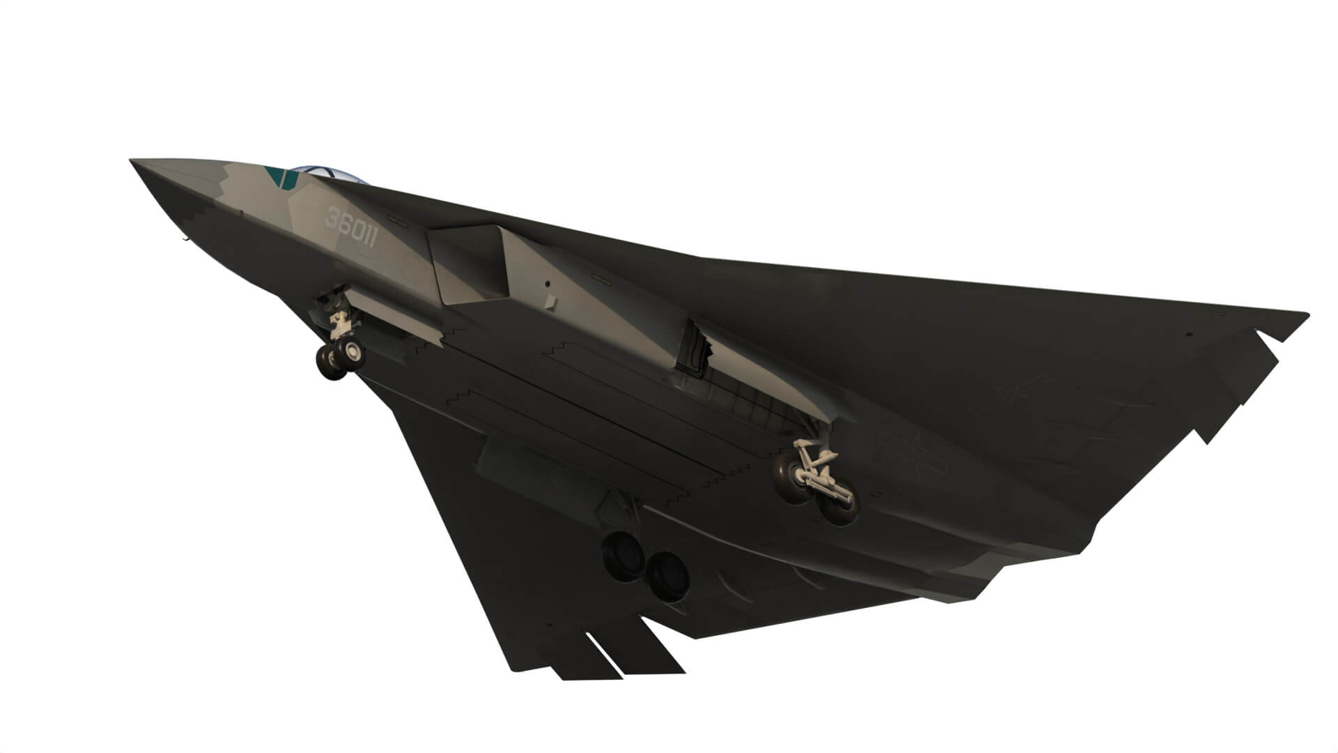 Chengdu J-36 Stealth Fighter 3D Model by citizensnip