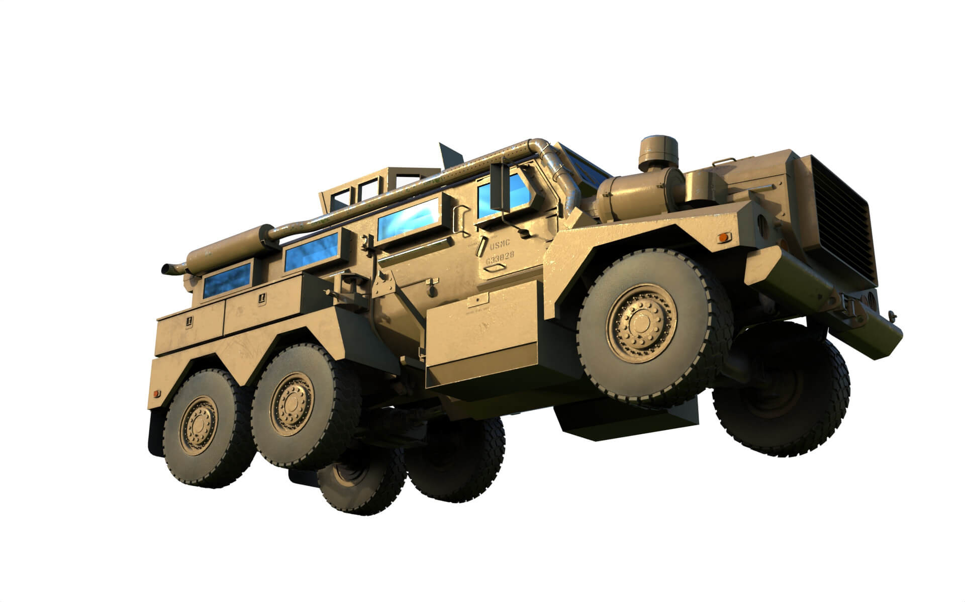 Cougar 6x6 MRAP - 3D Model by citizensnip