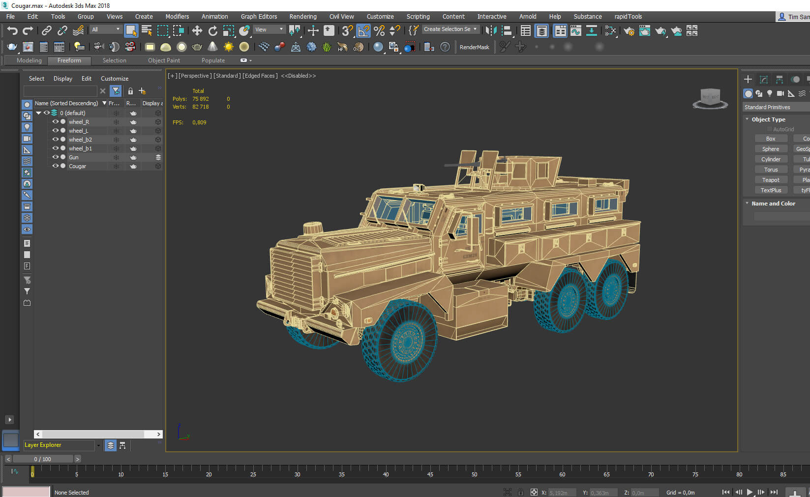 Cougar 6x6 MRAP - 3D Model by citizensnip
