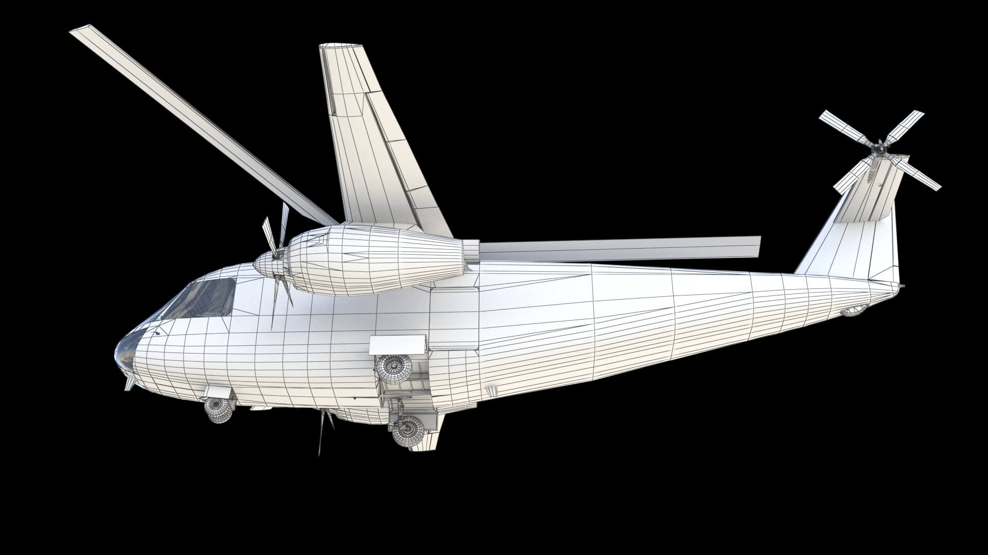 Lockheed CL-945 Stowed Rotor Aircraft Carr 3D Model by citizensnip